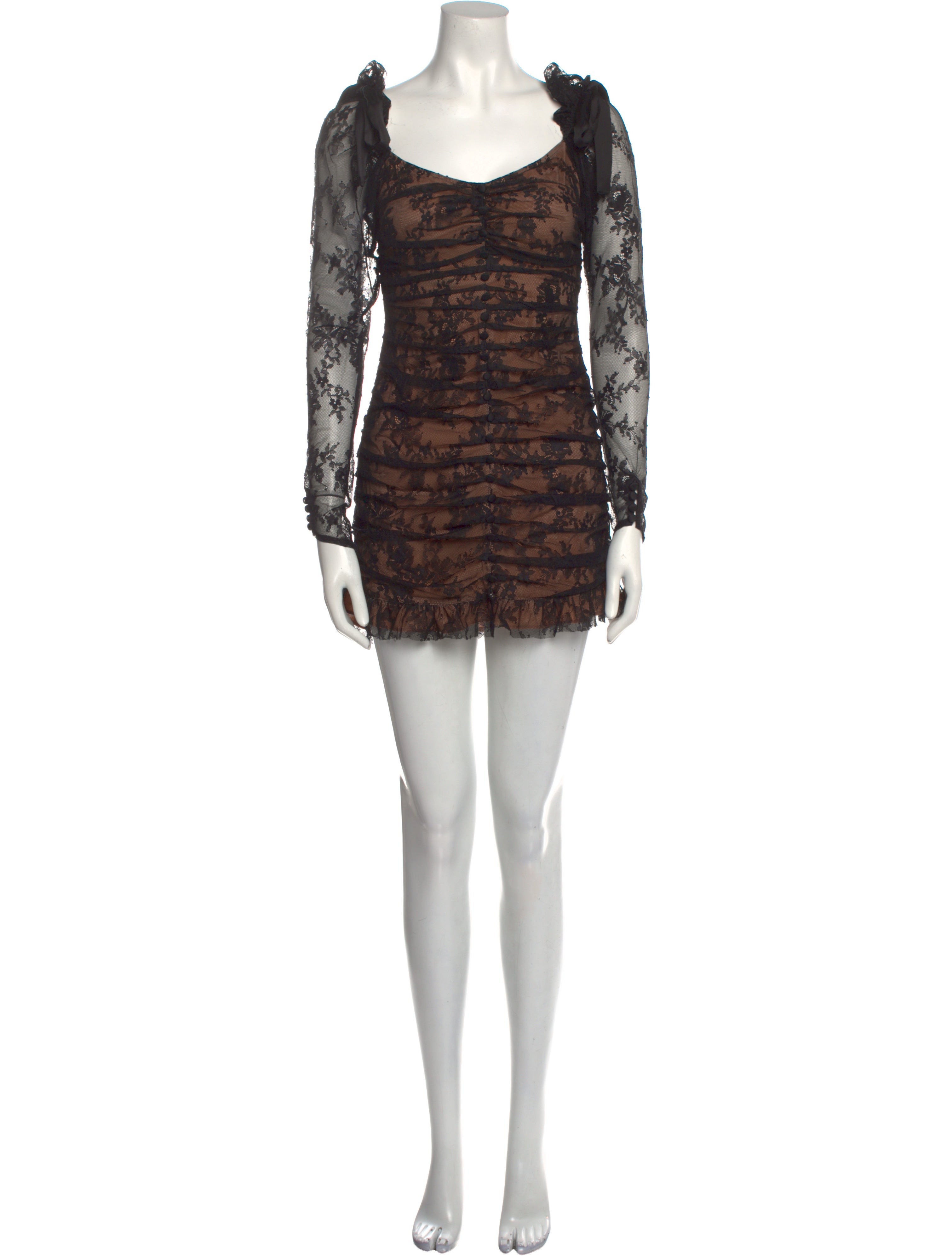 For Love & Lemons Lace Pattern Mini Dress - Black Dresses, Clothing ...