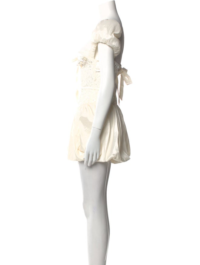 Chio Lace Pattern Mini Dress - Metallic Dresses, Clothing - WCHOE20444 ...