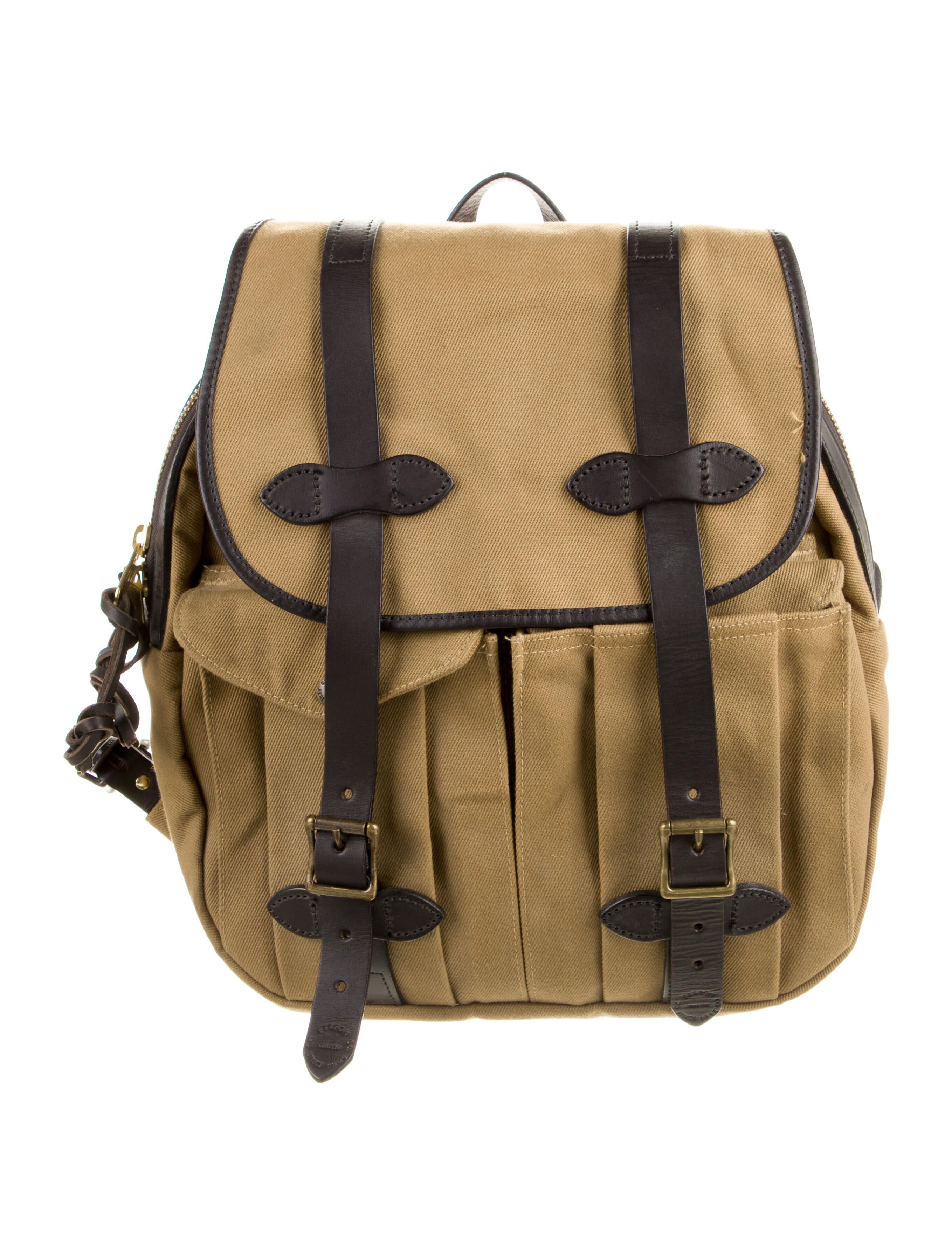 Filson Canvas Leather Trimmed Backpack - Brown Backpacks, Handbags ...