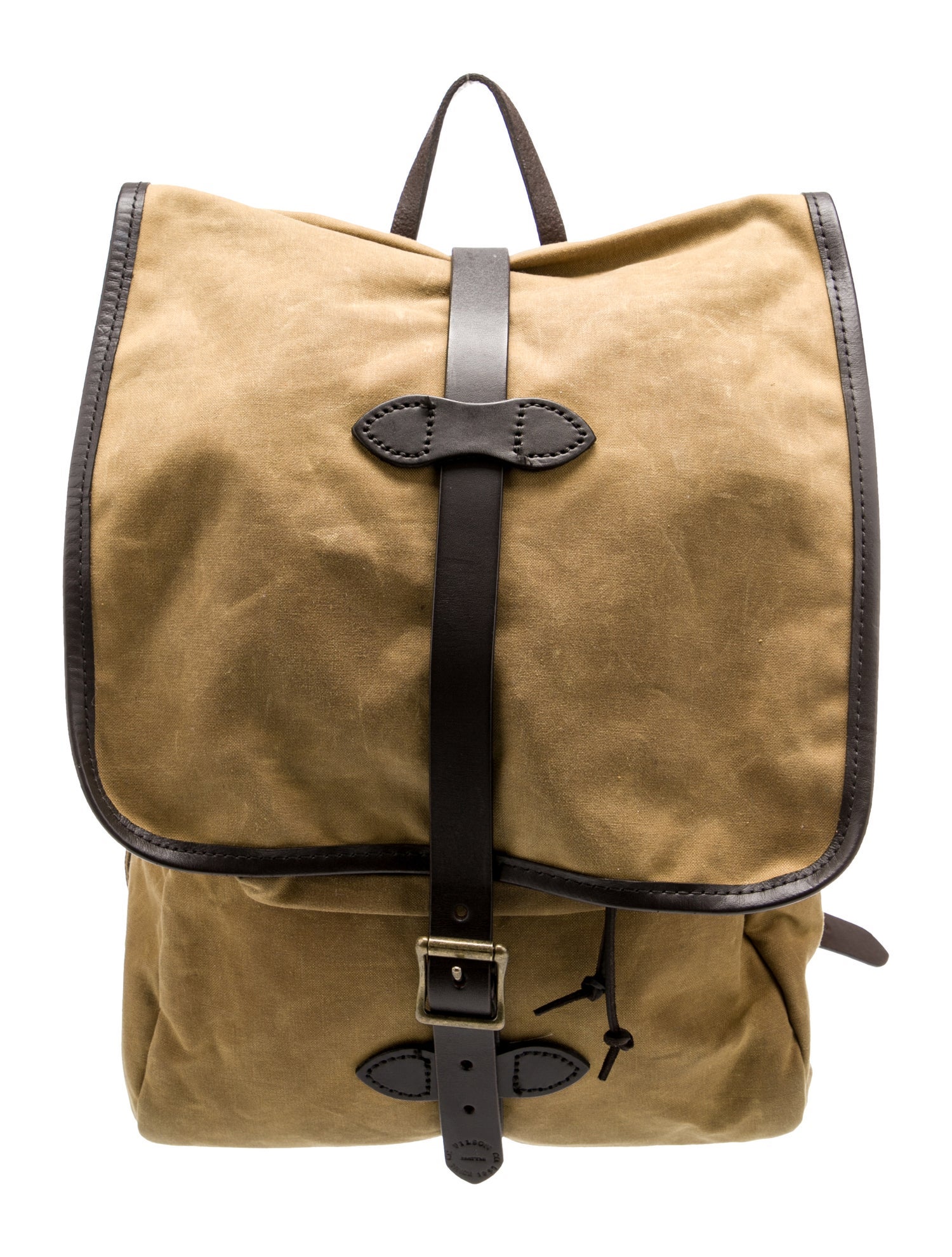 Filson Leather-Trim Canvas Backpack - Green Backpacks, Handbags ...