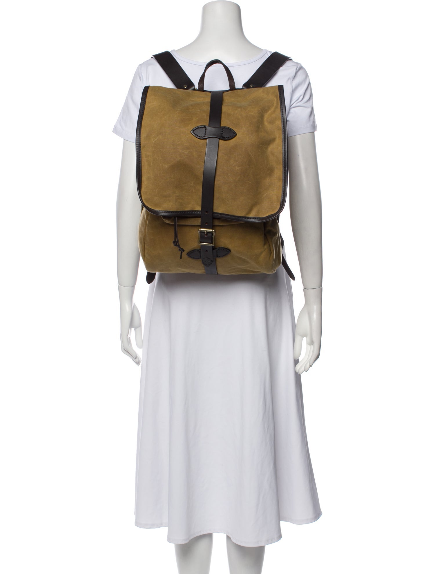 Filson Leather-Trim Canvas Backpack - Green Backpacks, Handbags ...