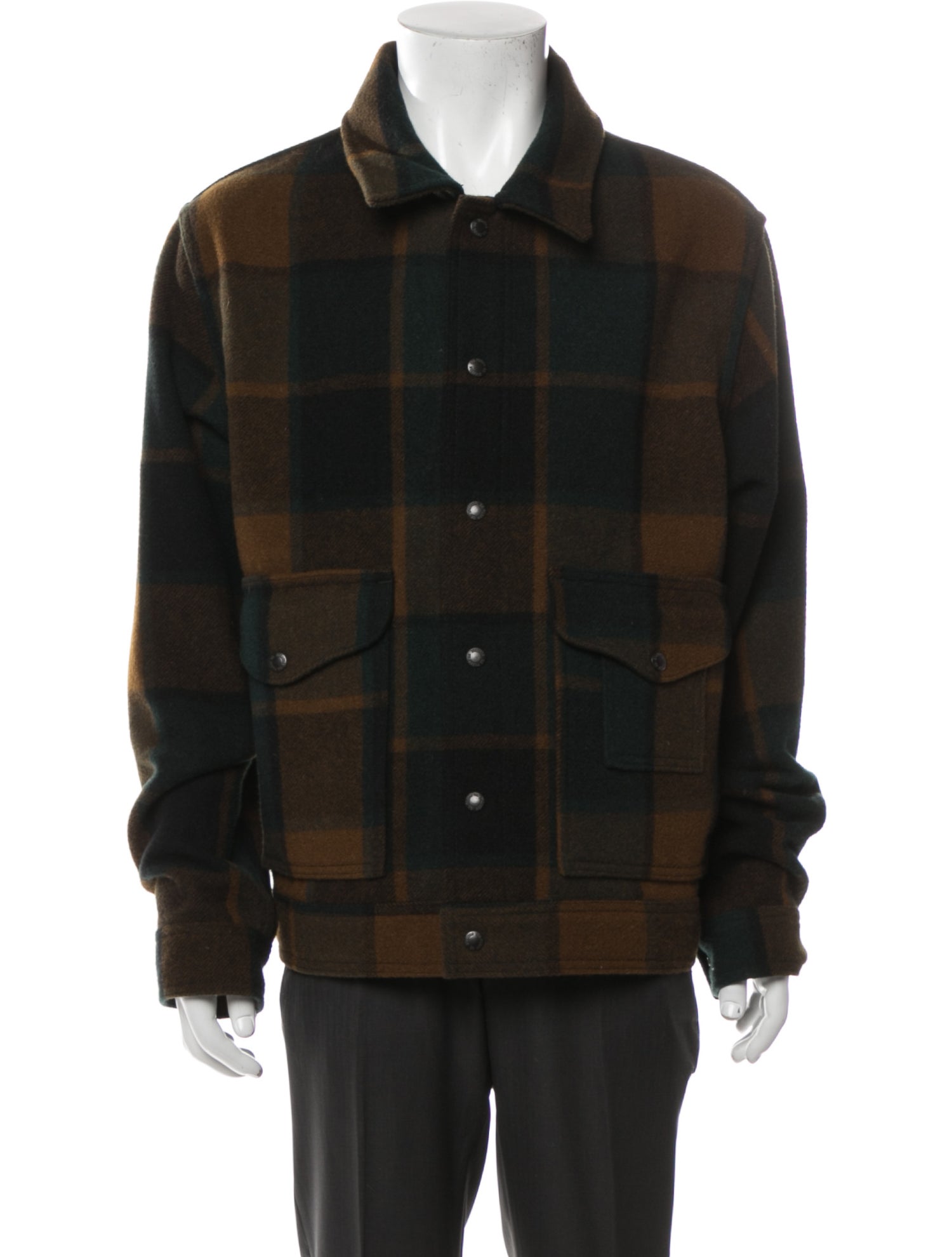 Filson Wool Plaid Print Trucker Jacket - Blue Outerwear, Clothing ...