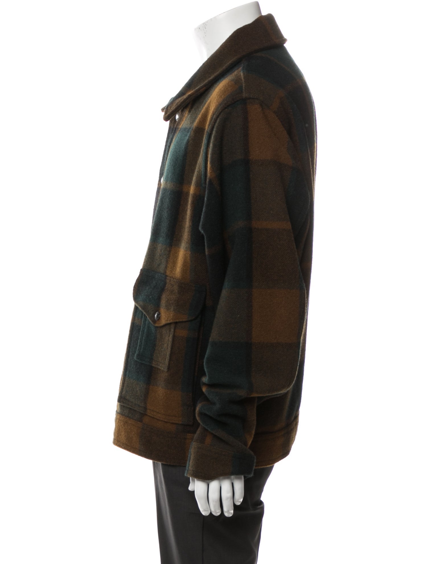 Filson Wool Plaid Print Trucker Jacket - Blue Outerwear, Clothing ...