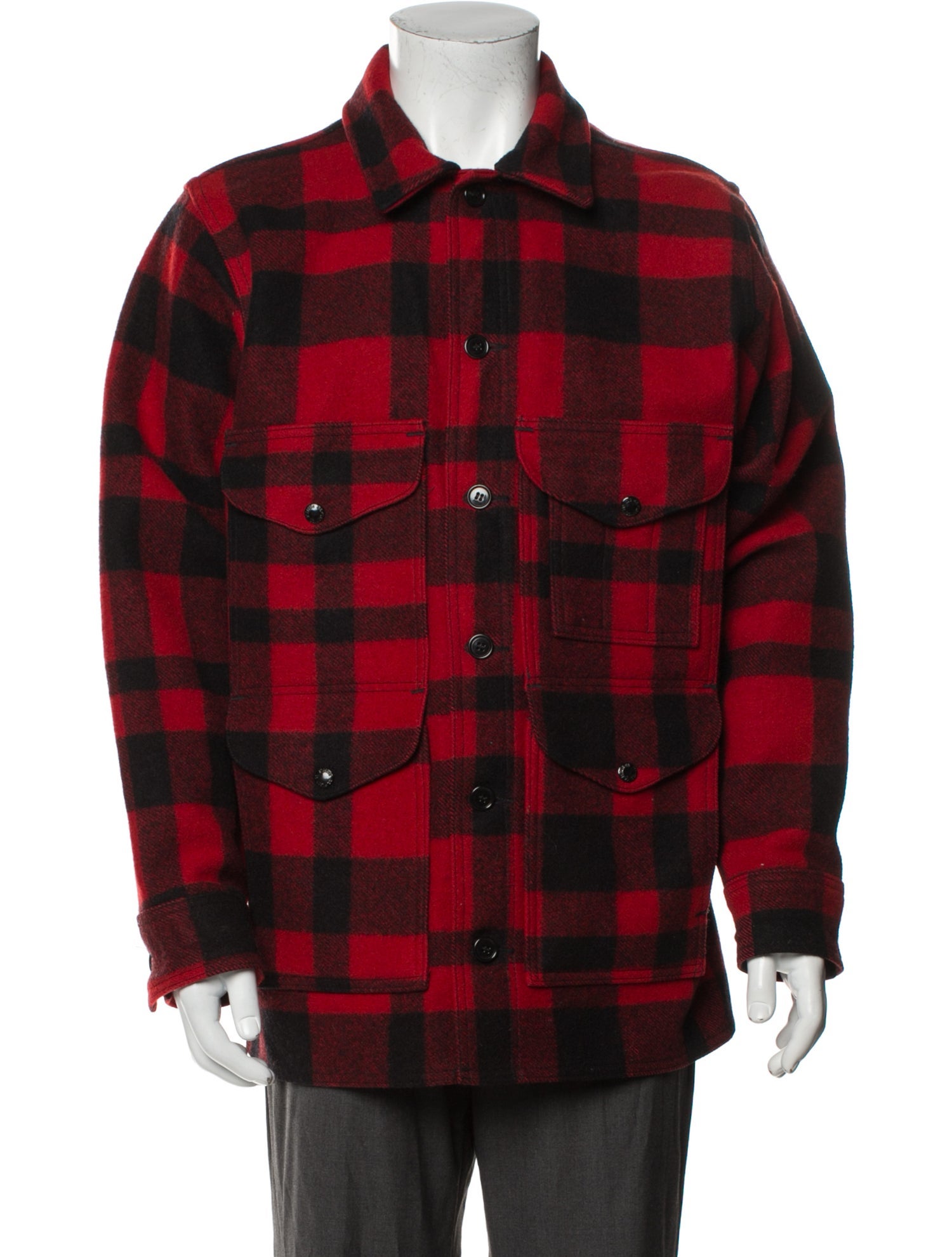 Filson Virgin Wool Plaid Print Trucker Jacket - Blue Outerwear ...
