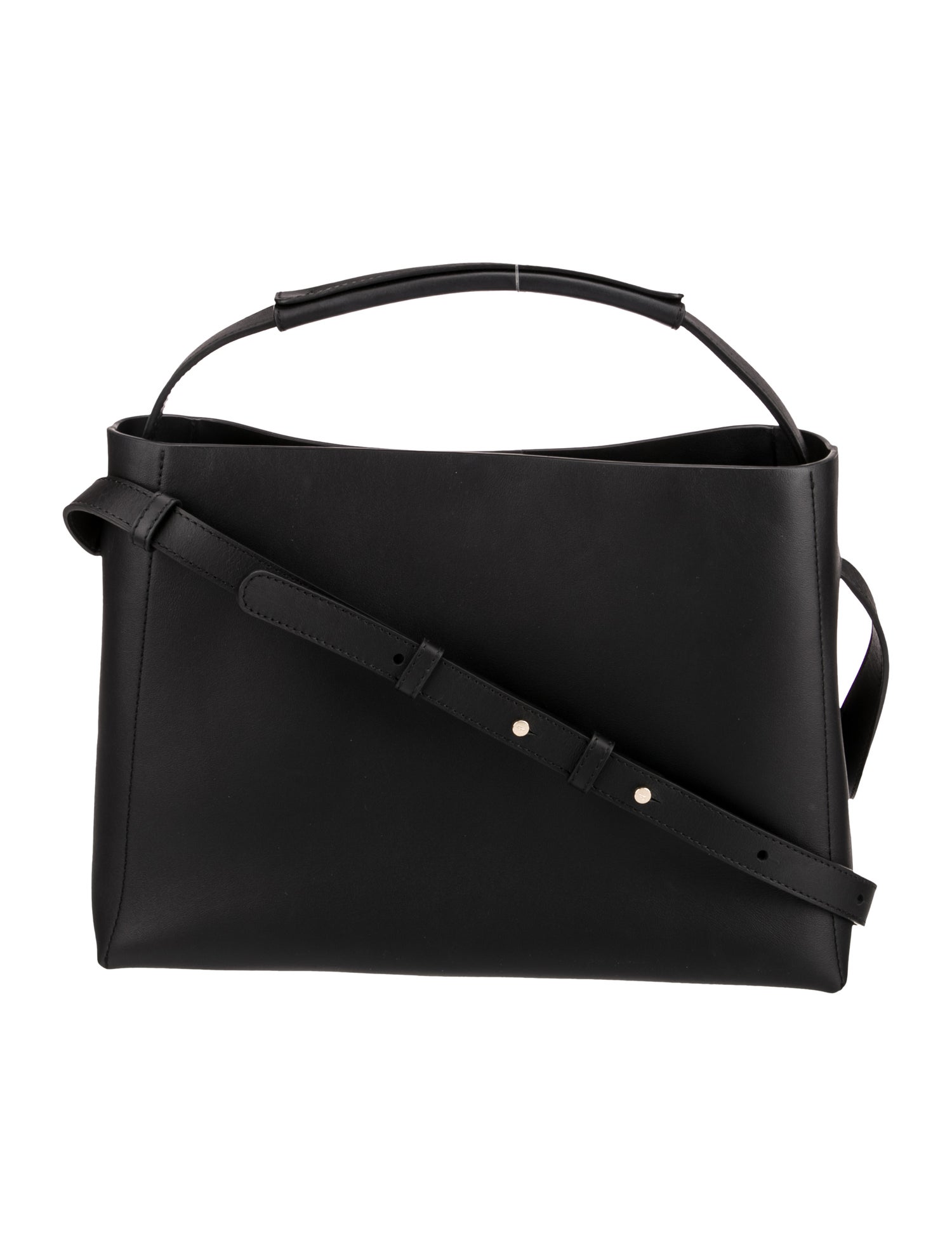 Flattered Leather Shoulder Bag - Black Shoulder Bags, Handbags ...