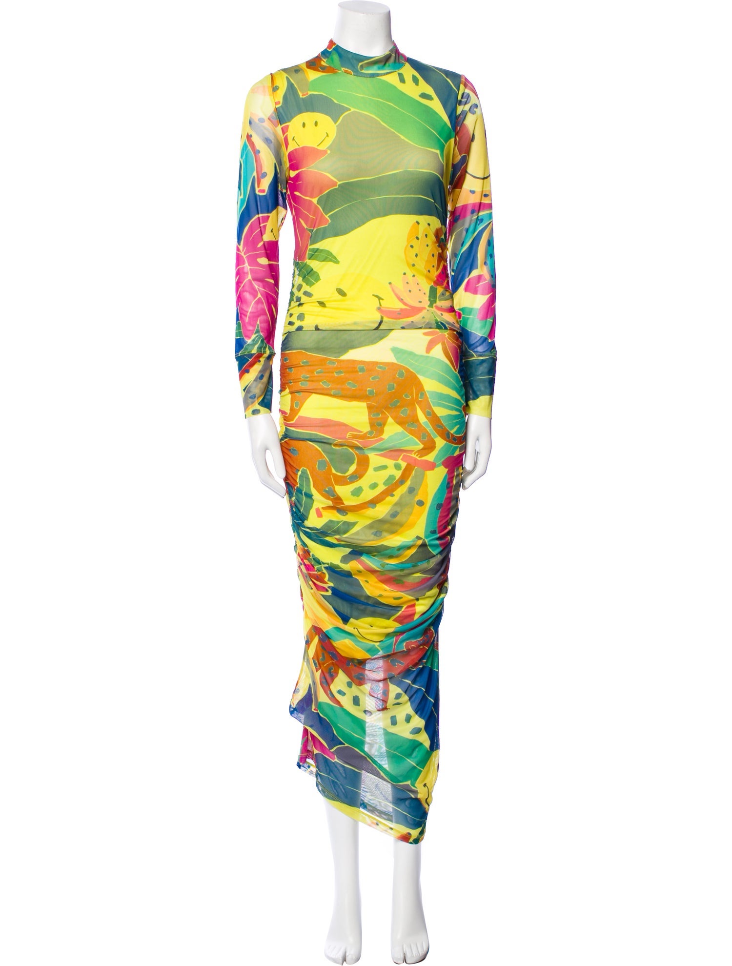 Farm Rio x Smiley Printed Long Dress - Yellow Dresses, Clothing ...