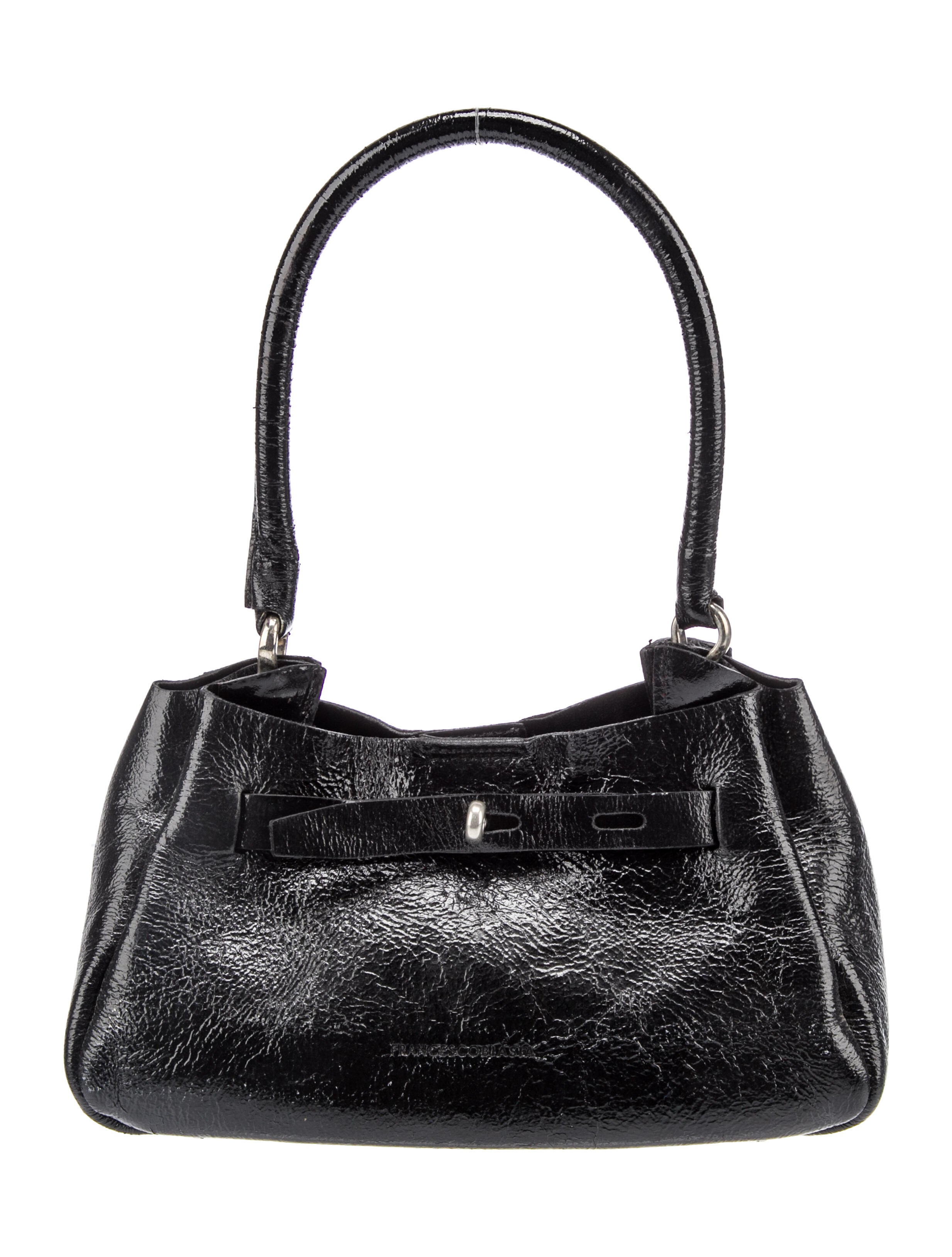 Francesco Biasia Patent Leather Shoulder Bag - Black Shoulder Bags ...