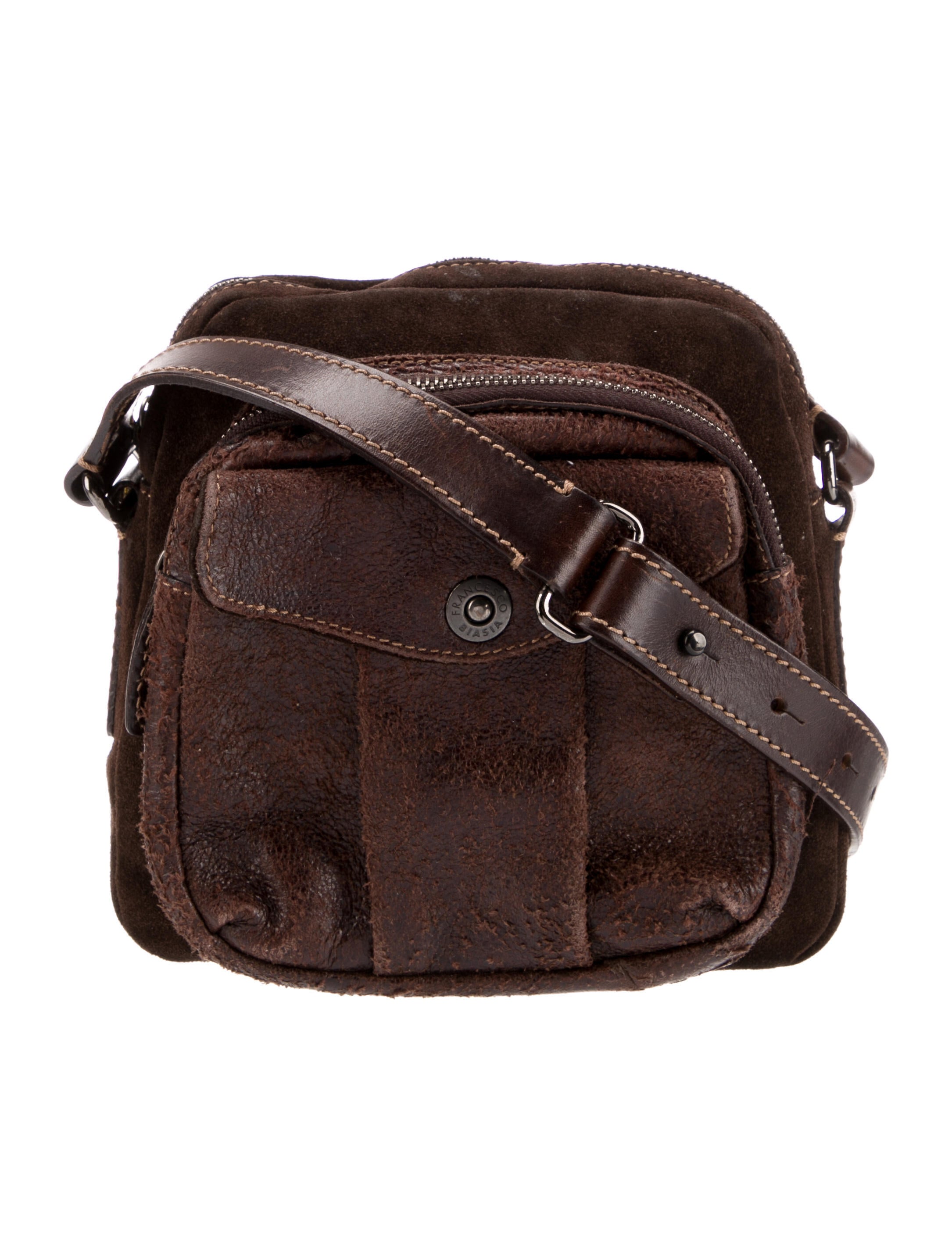 Francesco Biasia Suede Crossbody Bag - Brown Shoulder Bags, Handbags ...