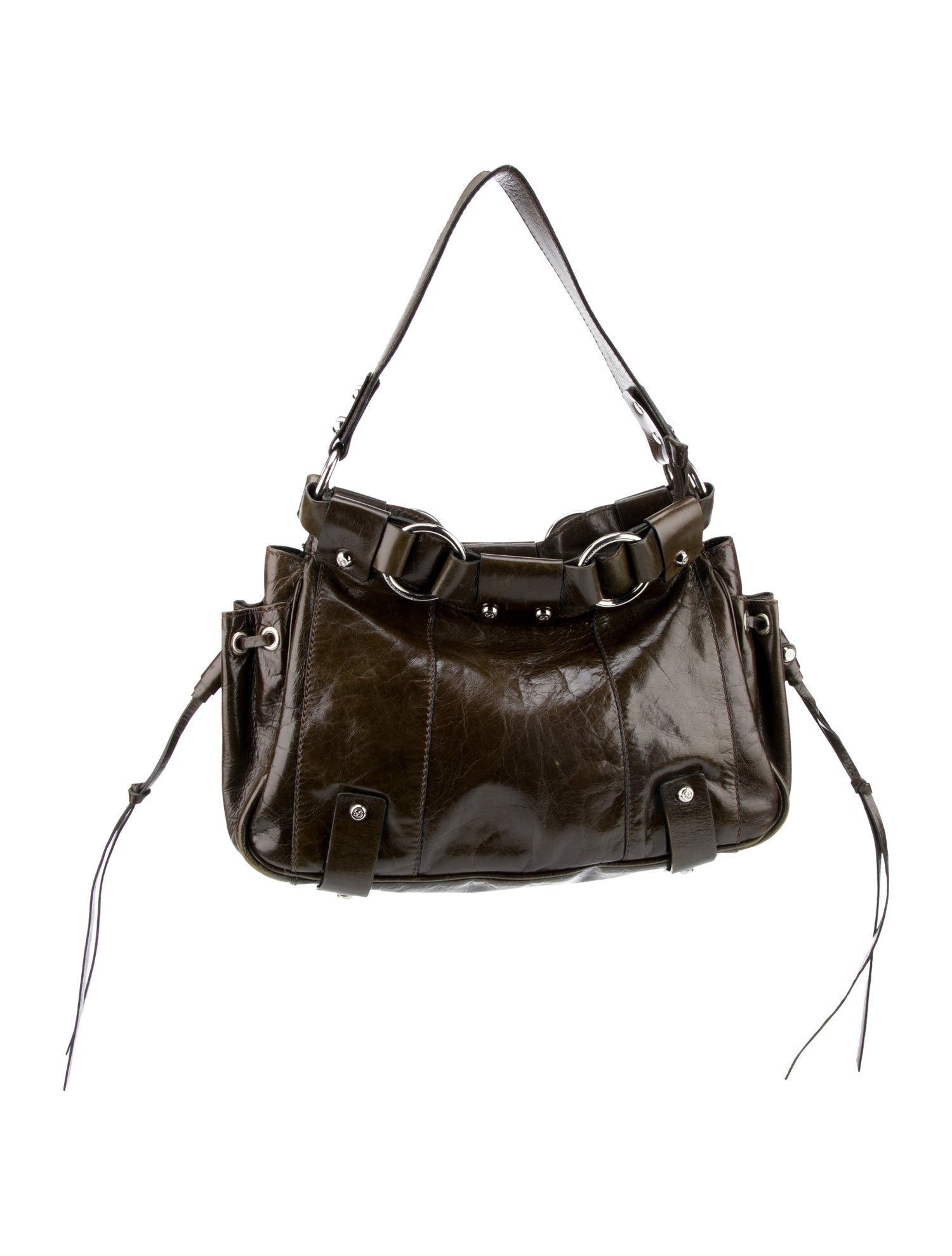 Francesco Biasia Leather Shoulder Bag - Brown Shoulder Bags, Handbags ...