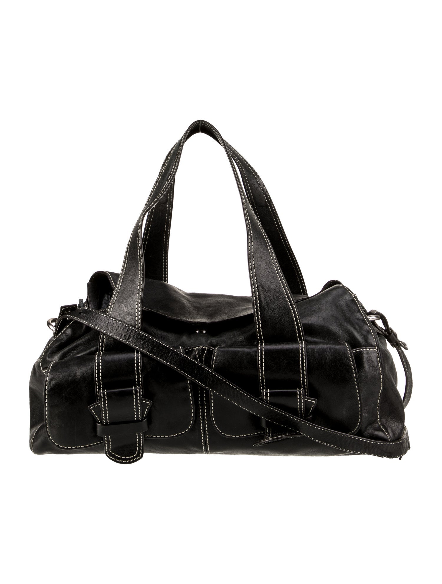 Francesco Biasia Leather Shoulder Bag - Black Shoulder Bags, Handbags ...