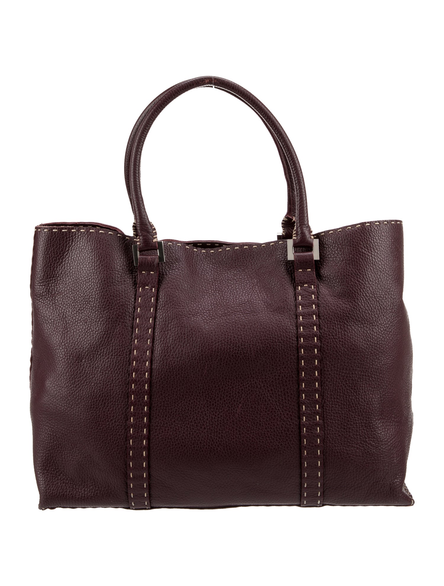 Falor Leather Tote - Burgundy Totes, Handbags - WFRAO20226 | The RealReal