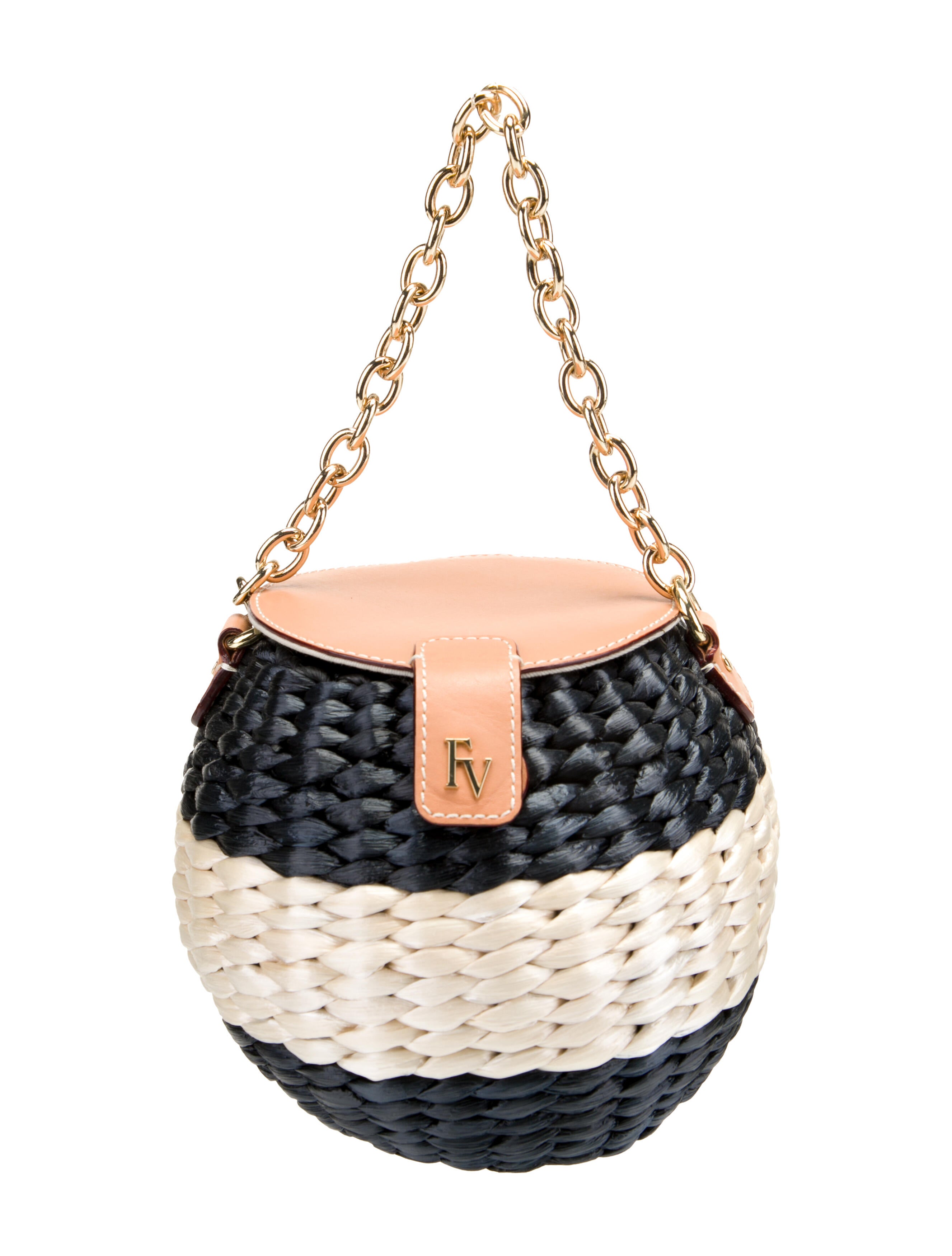 Frances Valentine Raffia Leather-Trimmed Handle Bag - Blue Handle Bags ...