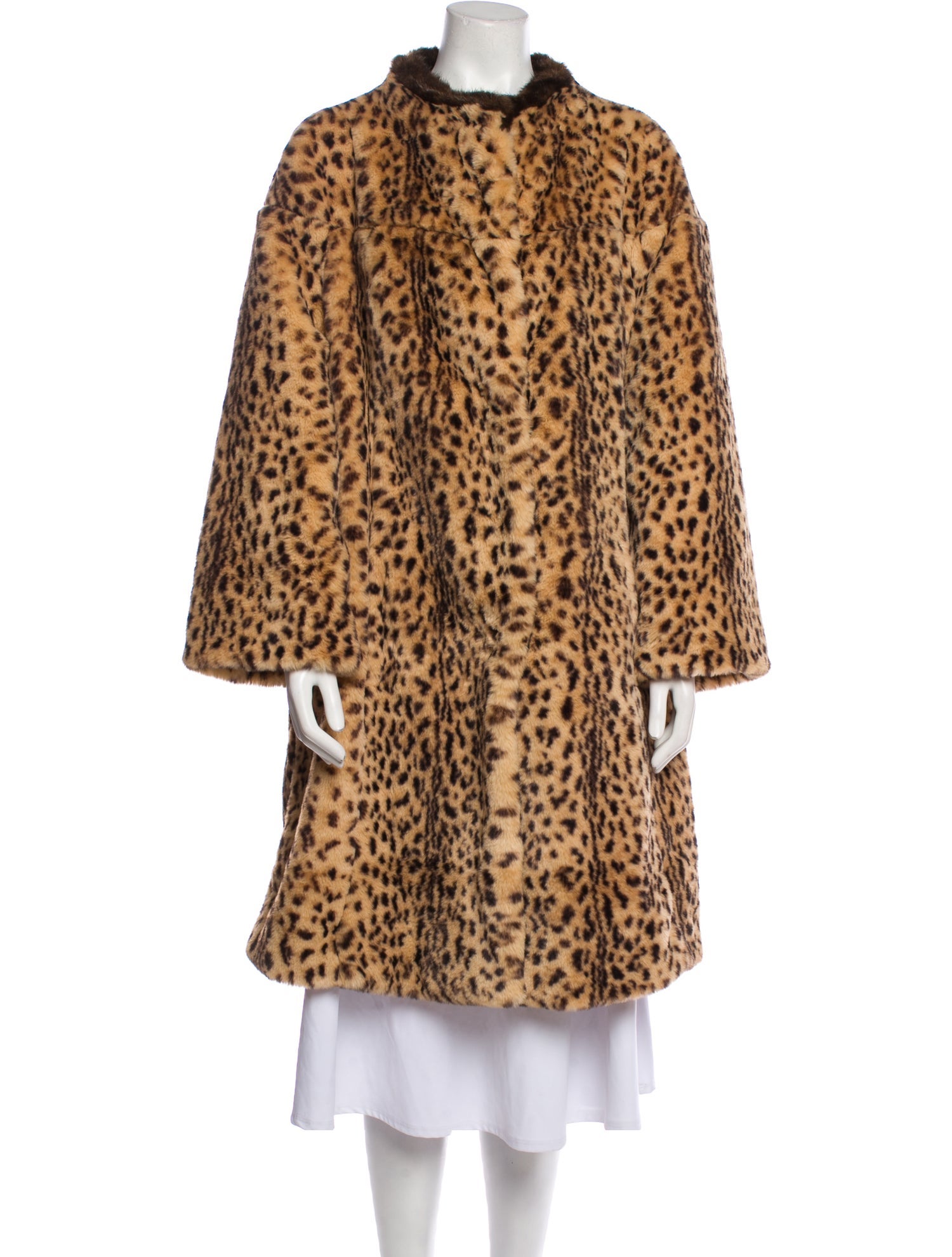 Frances Valentine Animal Print Faux Fur Coat w/ Tags - Brown Coats ...