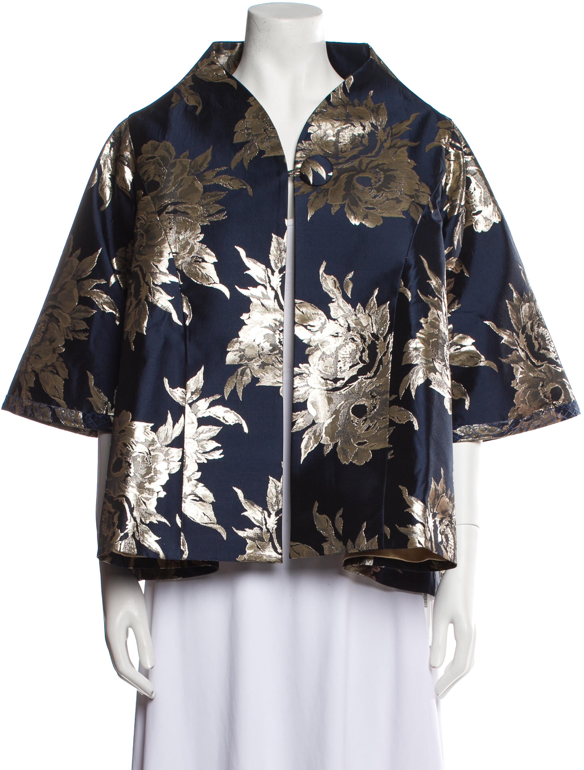 Frances Valentine Floral Print Cape - Blue Jackets, Clothing ...