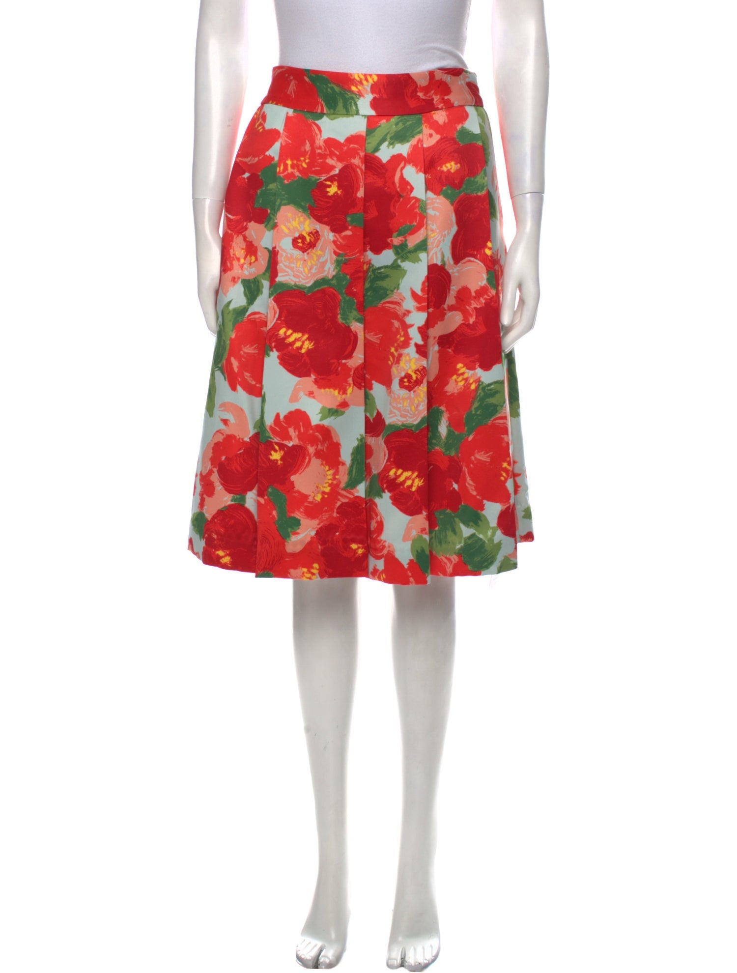 Frances Valentine Floral Print Knee-Length Skirt w/ Tags - Orange ...