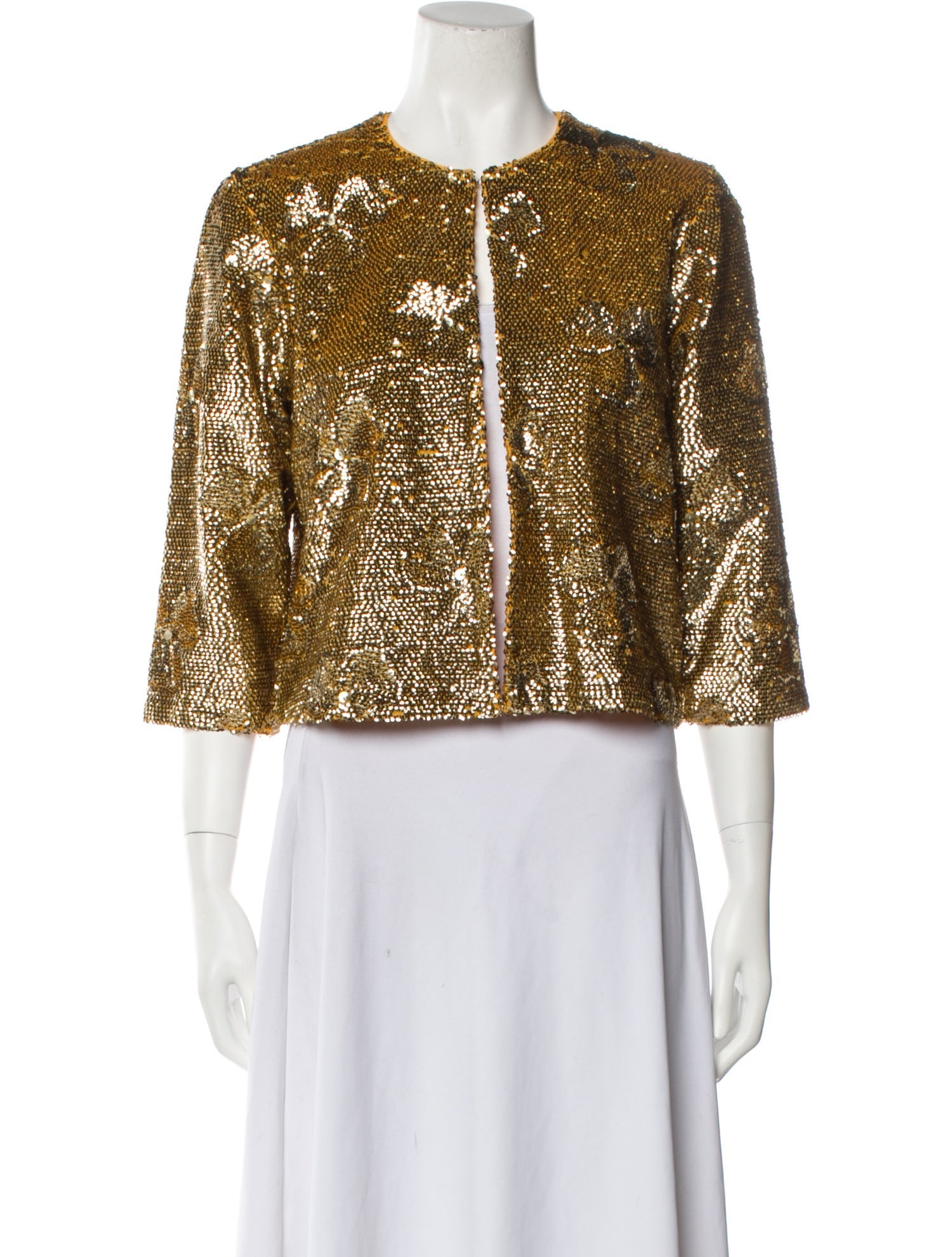 Frances Valentine Sequin Evening Jacket - Gold Jackets, Clothing ...