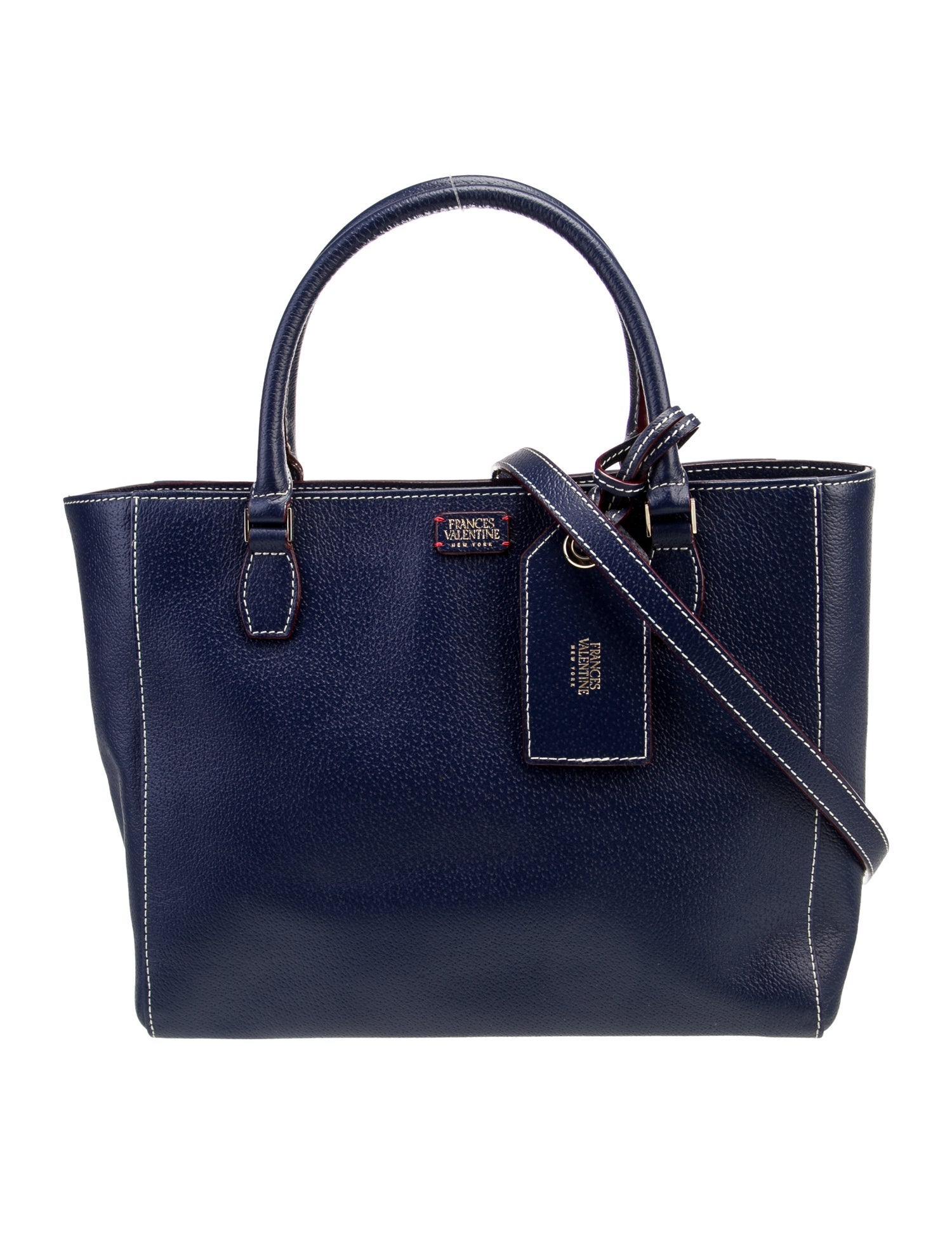 Frances Valentine Leather Top Handle Bag - Blue Handle Bags, Handbags ...