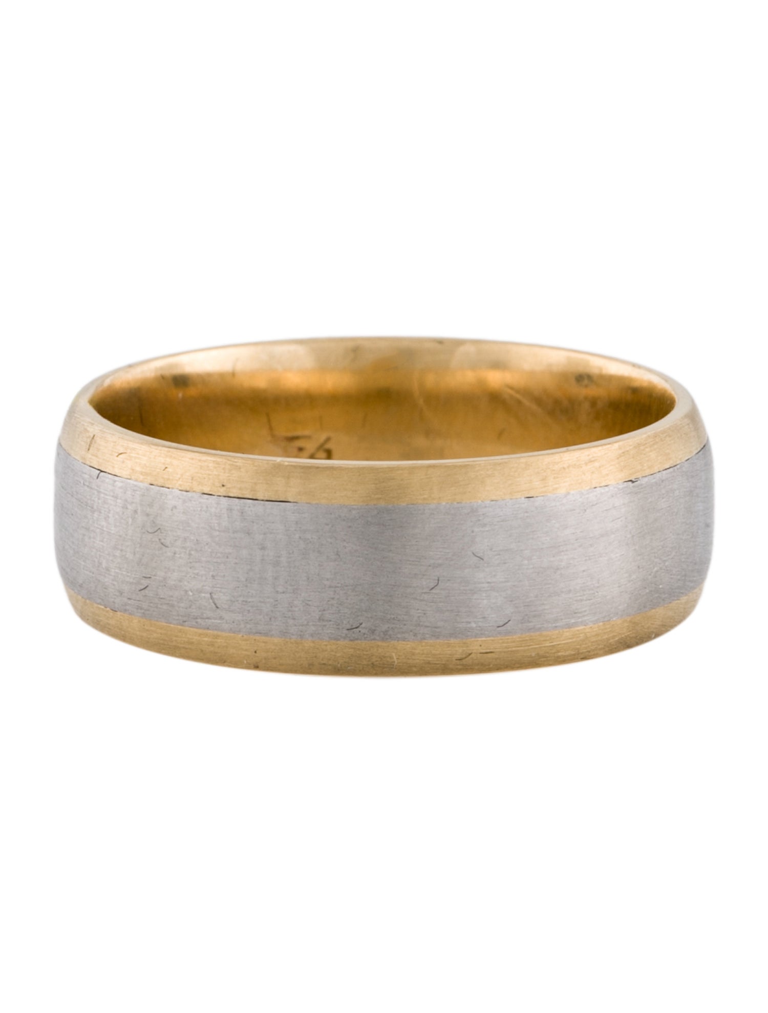 Frederick Goldman Two-Tone Satin Wedding Band - Wedding Band, Rings ...