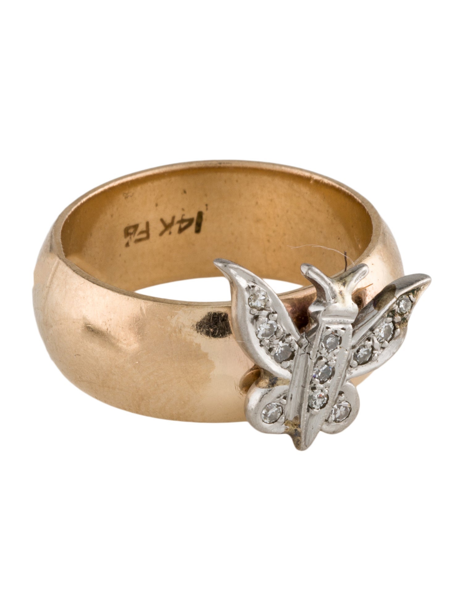 Frederick Goldman 14K Butterfly Cocktail Ring - 14K Yellow Gold ...