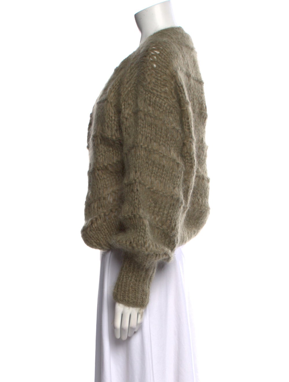 Frisson Knits Kid Mohair V-Neck Sweater - Green Knitwear, Clothing ...
