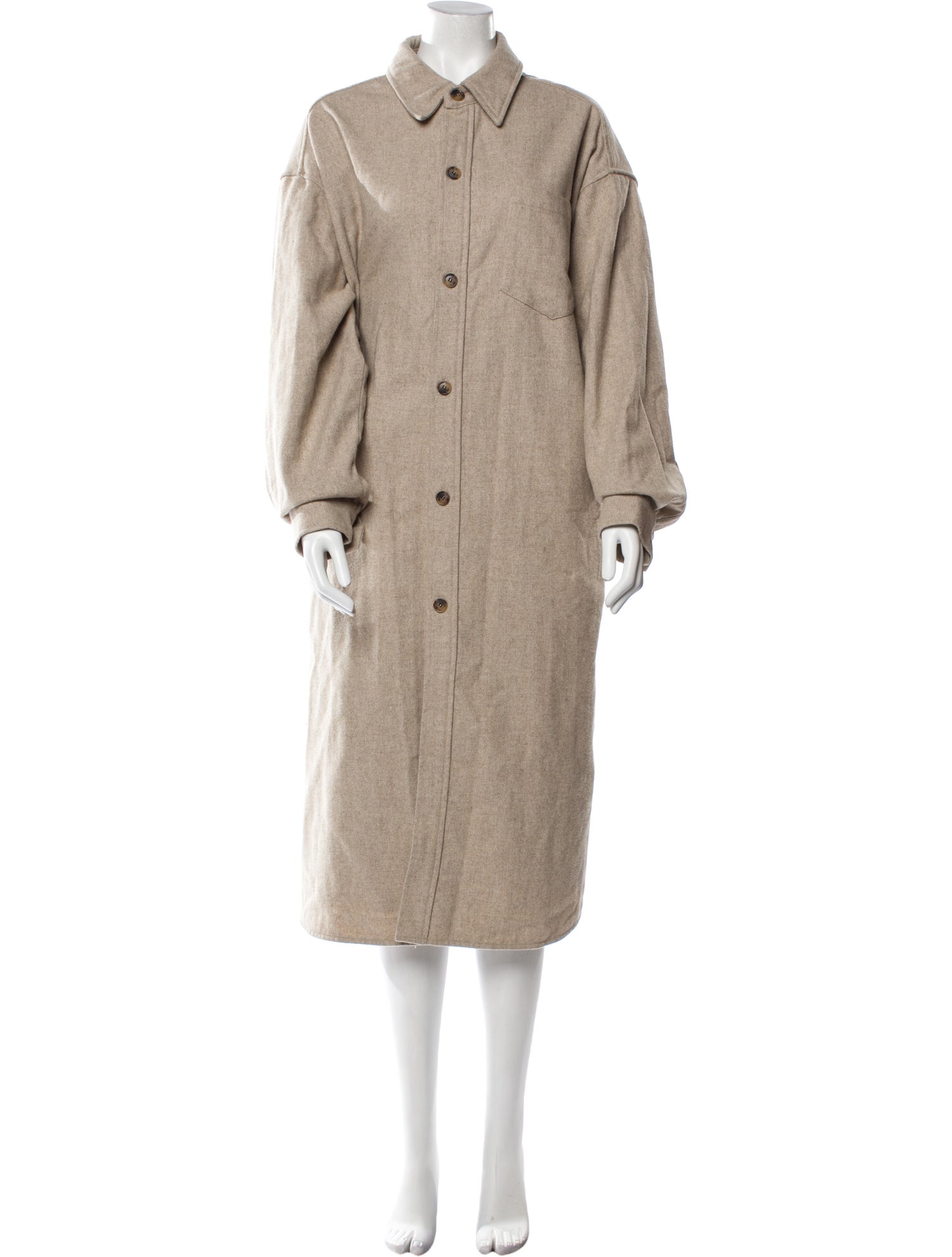 The Frankie Shop Wool Coat - Neutrals Coats, Clothing - WFSOP31143 ...