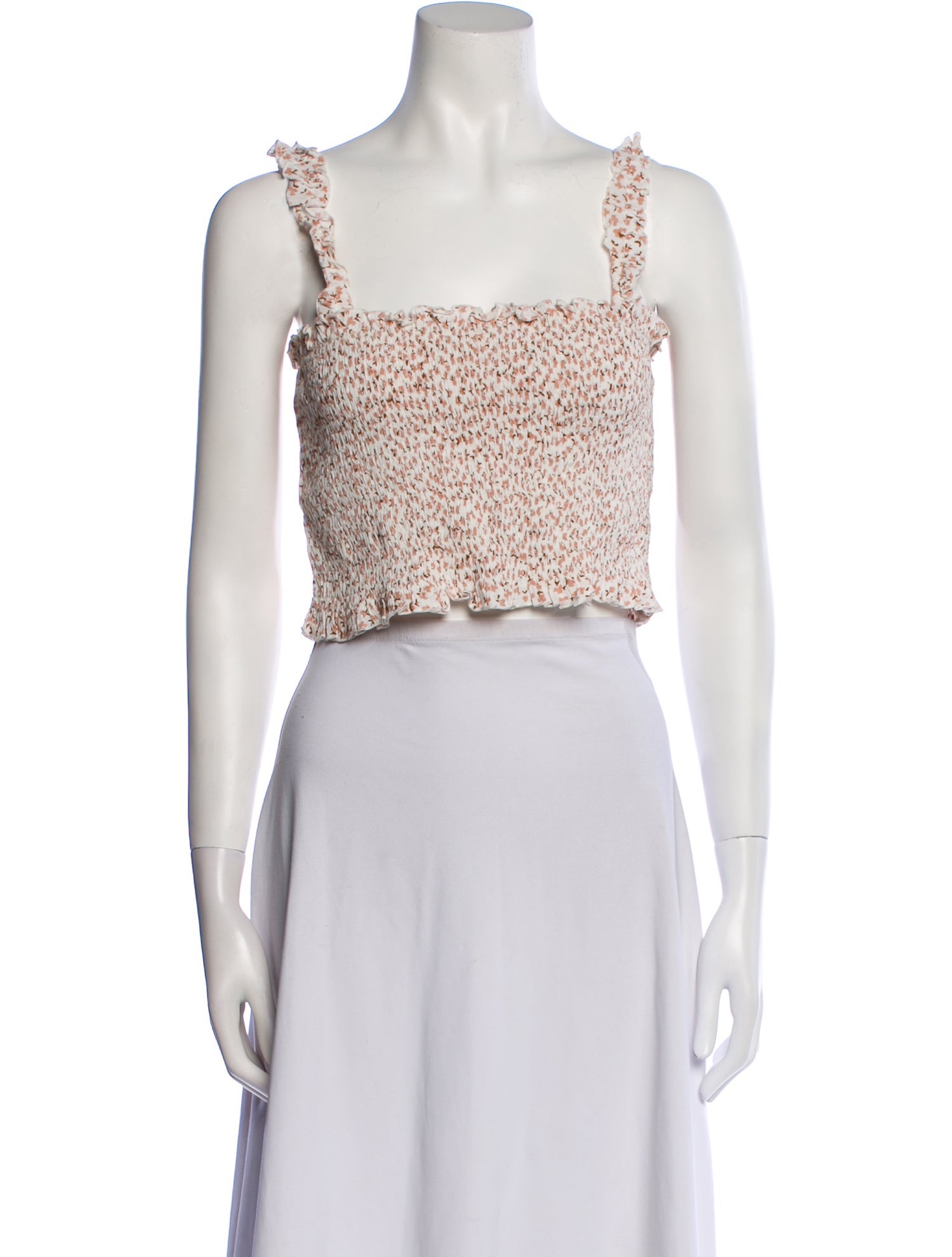 Faithfull The Brand Floral Print Square Neckline Crop Top - Tops ...