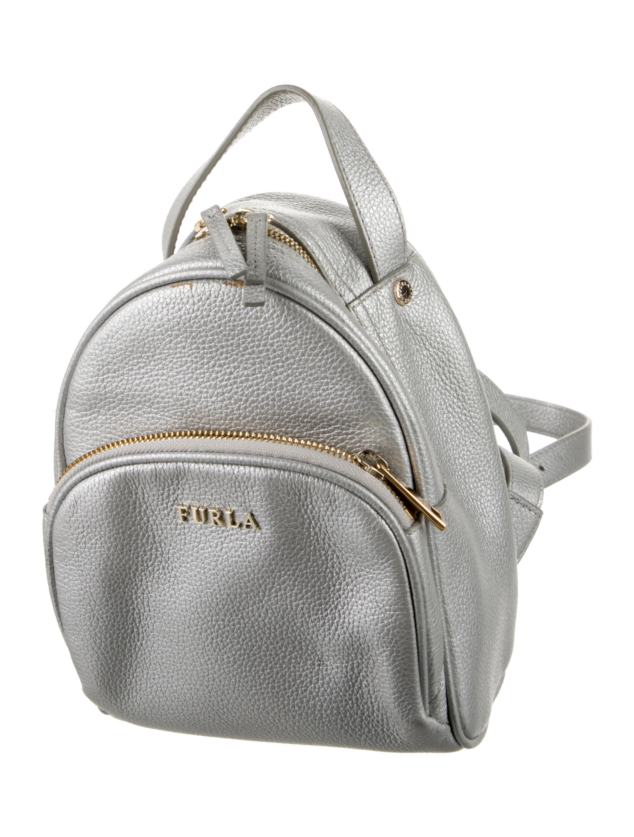 Furla Leather Backpack - Grey Backpacks, Handbags - WFU31388 | The RealReal