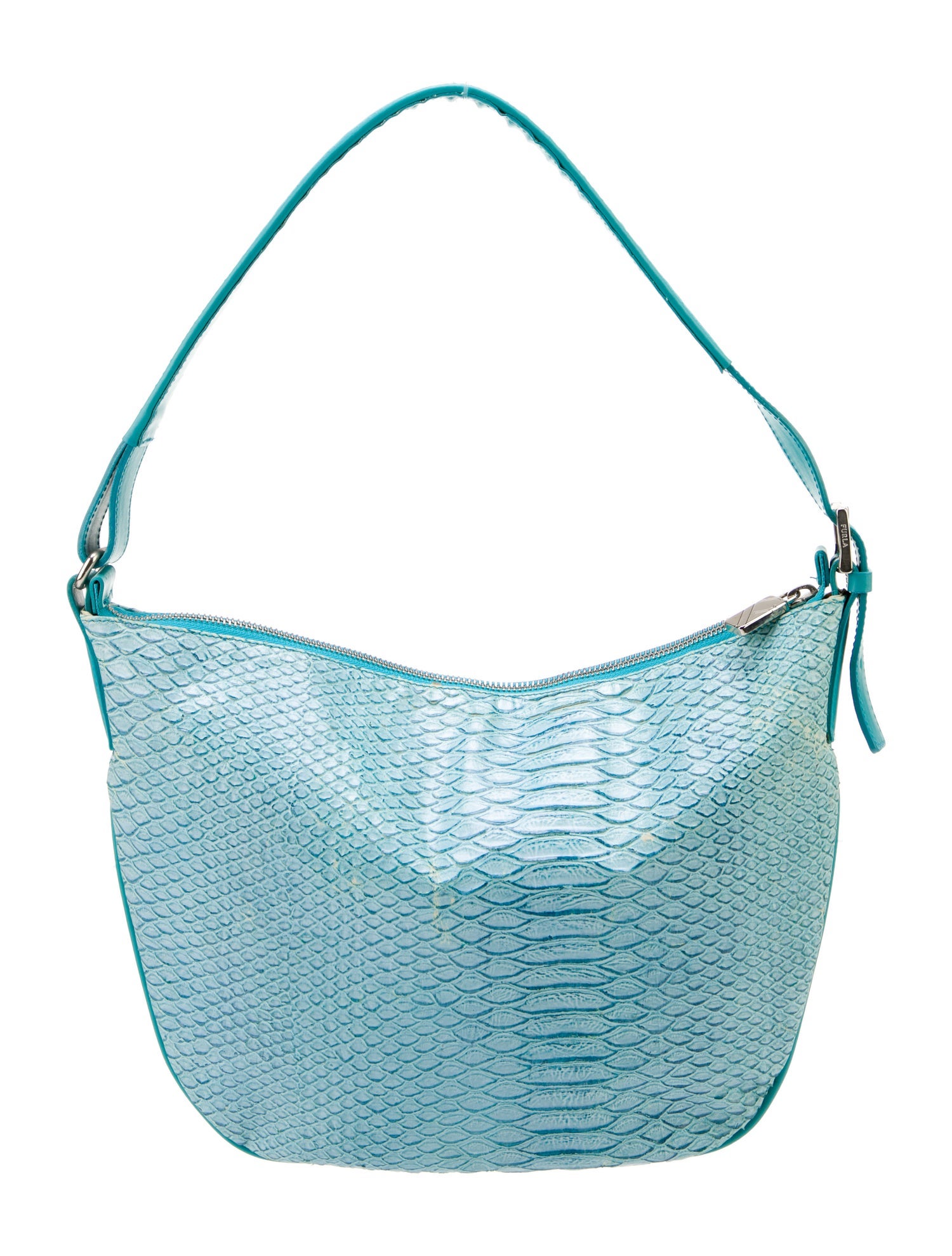 Furla Leather Trim Python Shoulder Bag - Blue Shoulder Bags, Handbags - WFU33527 | The RealReal