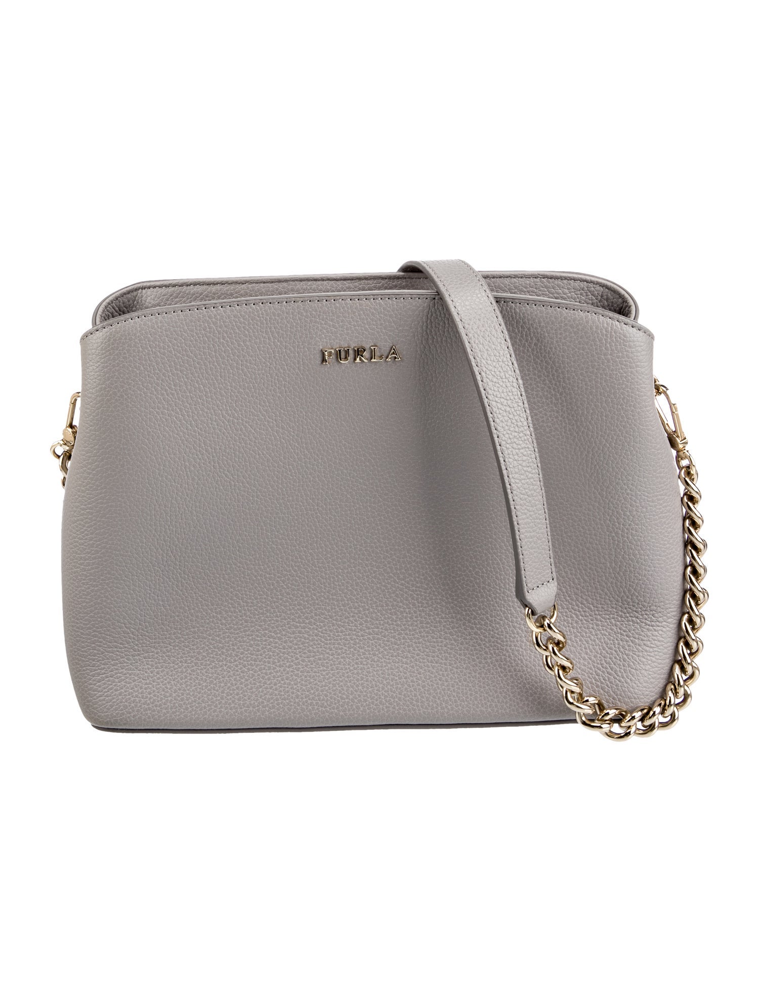 Furla Leather Shoulder Bag - Grey Shoulder Bags, Handbags - WFU33966 ...