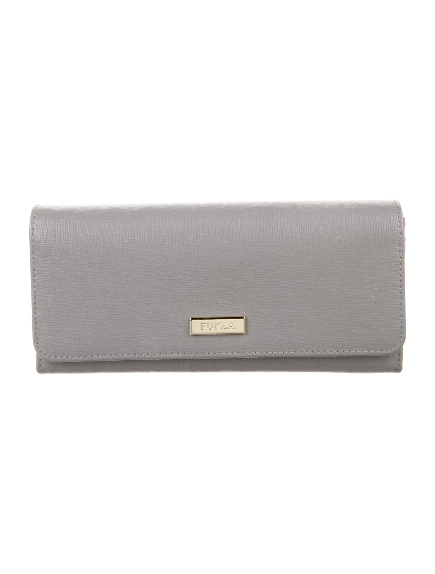 Furla Leather Continental Wallet w/ Tags - Grey Wallets, Accessories ...
