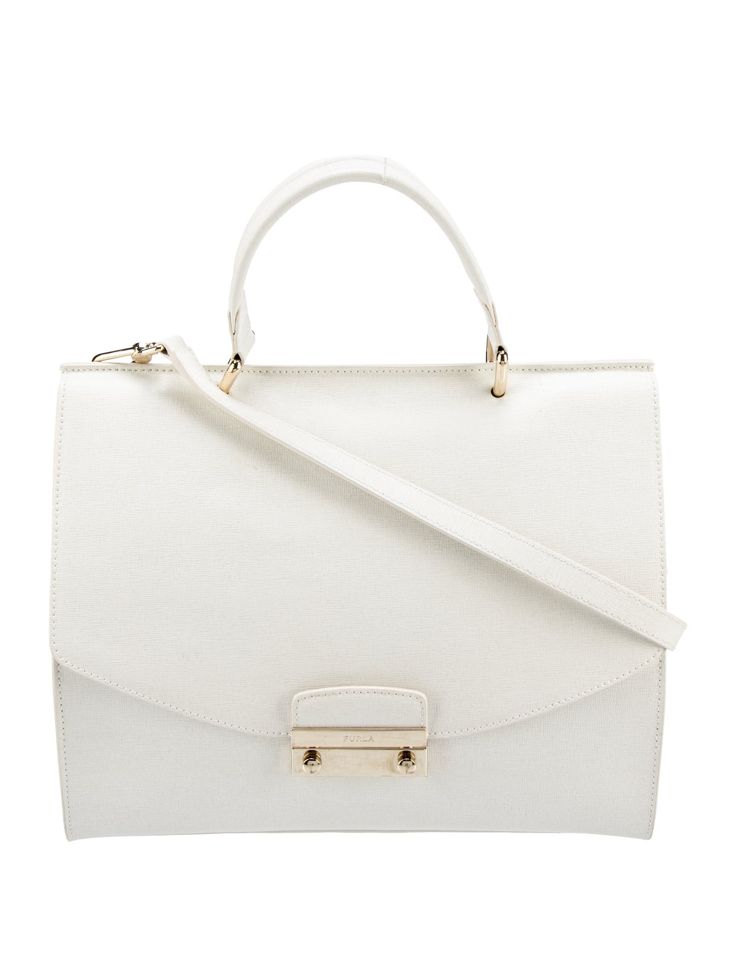 Furla Leather Handle Bag - White Handle Bags, Handbags - WFU34549 | The ...
