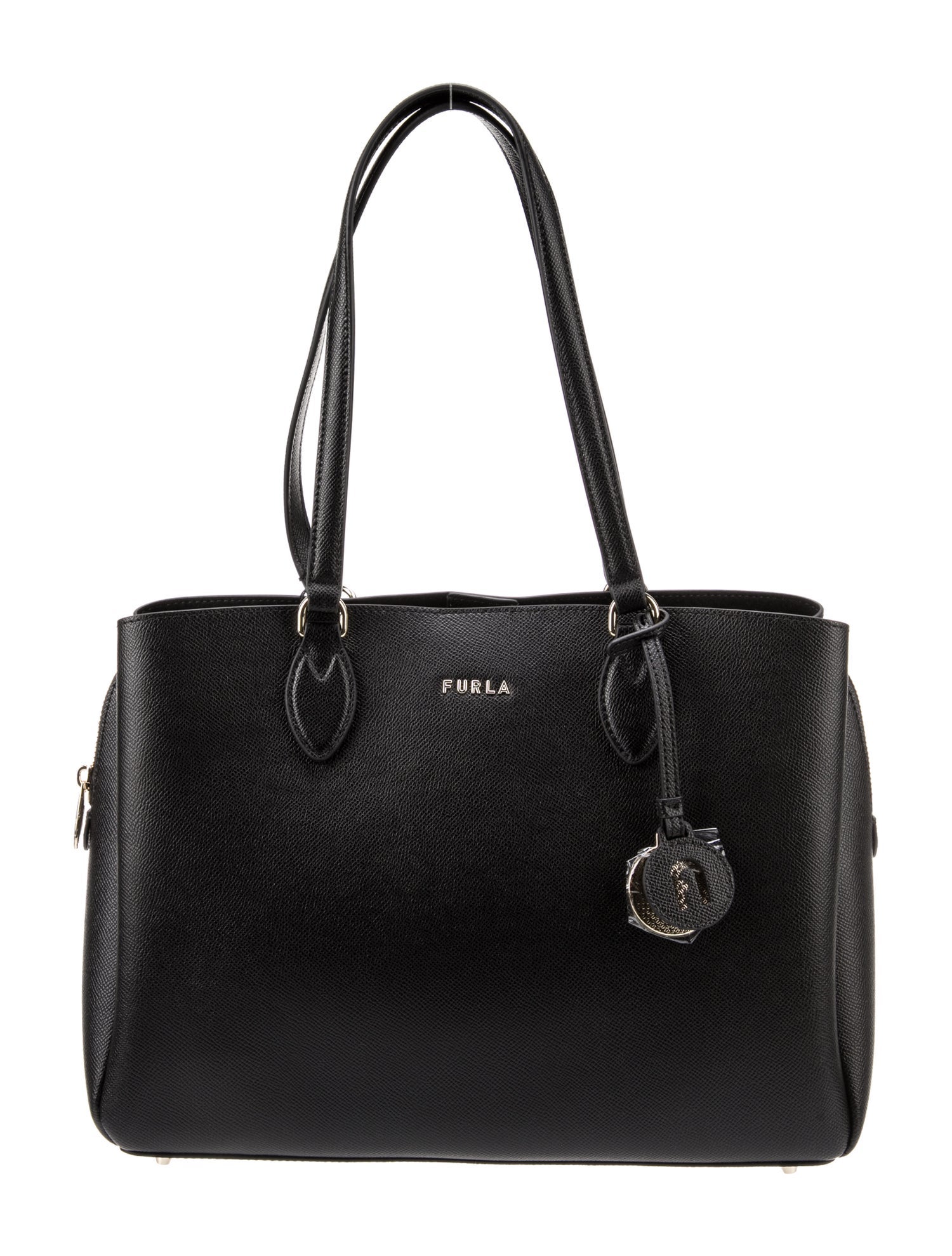 Furla Solid Leather Tote Bag - Black Totes, Handbags - WFU35575 | The ...
