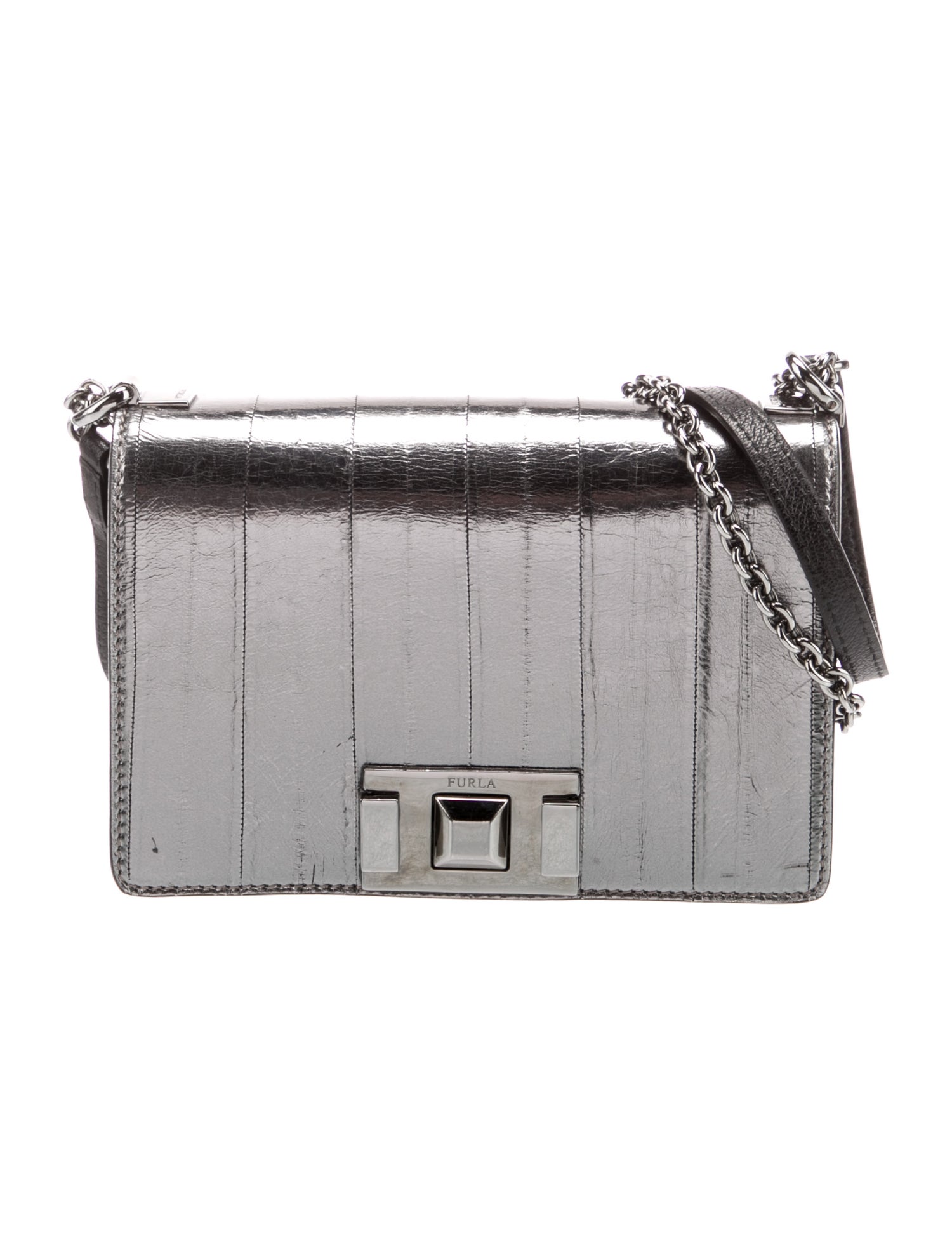 Furla Leather Shoulder Bag - Metallic Shoulder Bags, Handbags ...