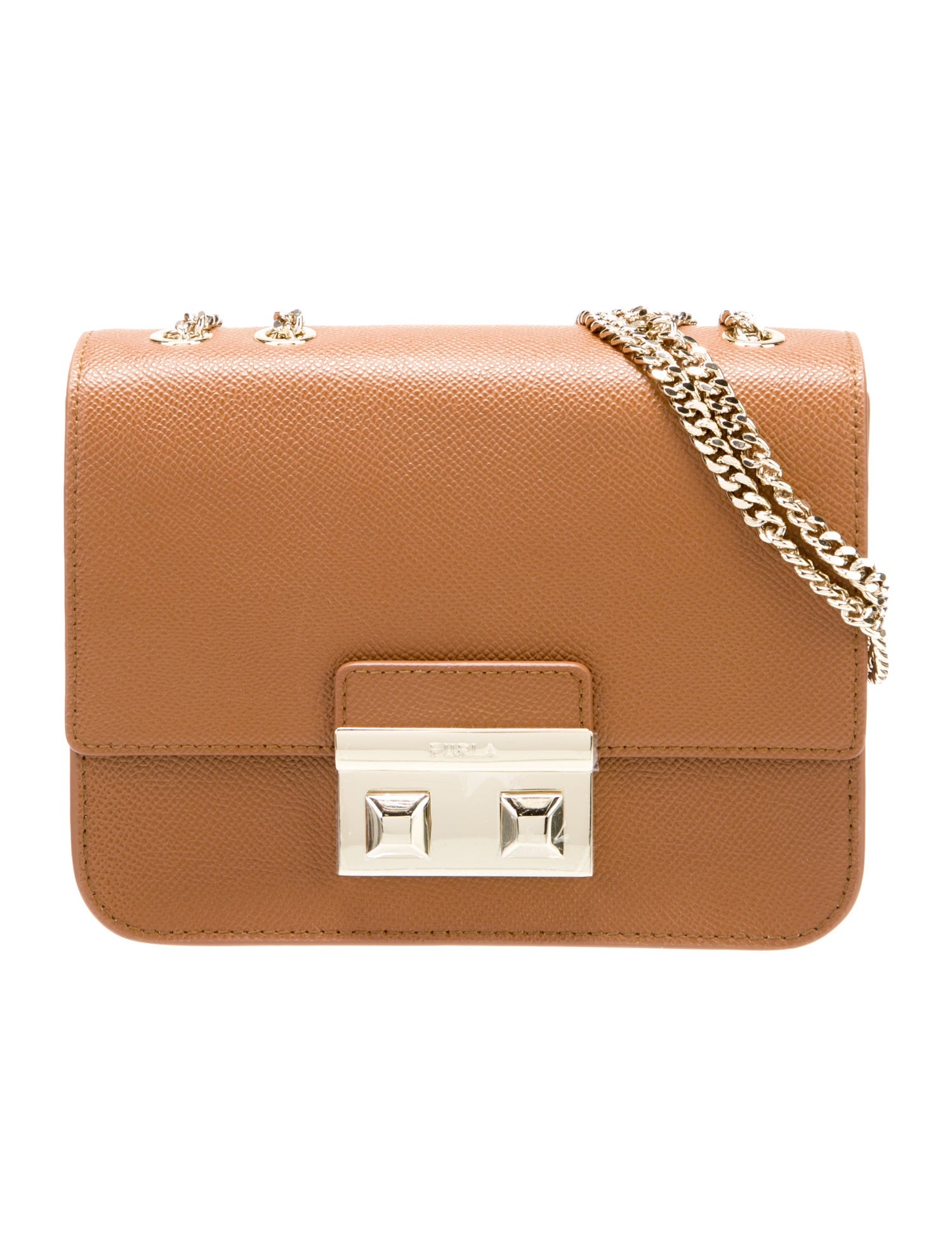 Furla Leather Crossbody Bag w/ Tags - Brown Mini Bags, Handbags ...