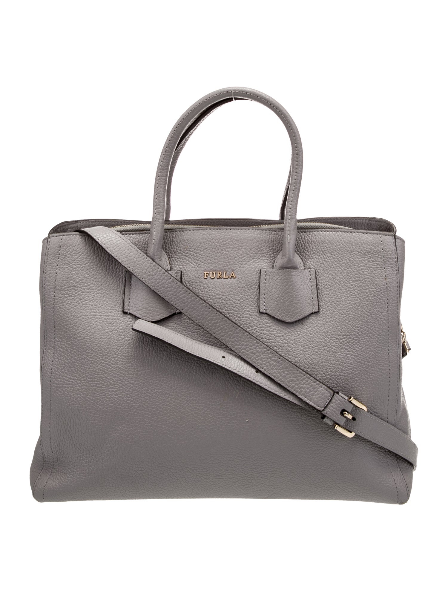 Furla Leather Top Handle Bag - Grey Handle Bags, Handbags - WFU38700 ...