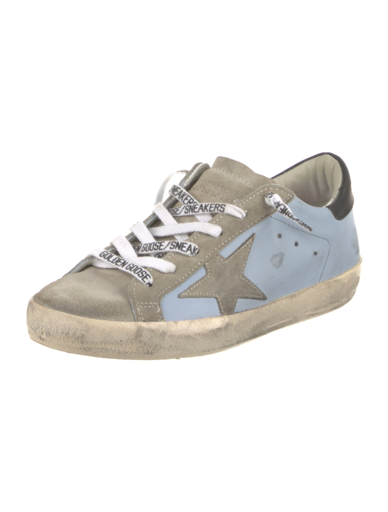 Golden Goose Leather Colorblock Pattern Sneakers - Blue Sneakers, Shoes ...