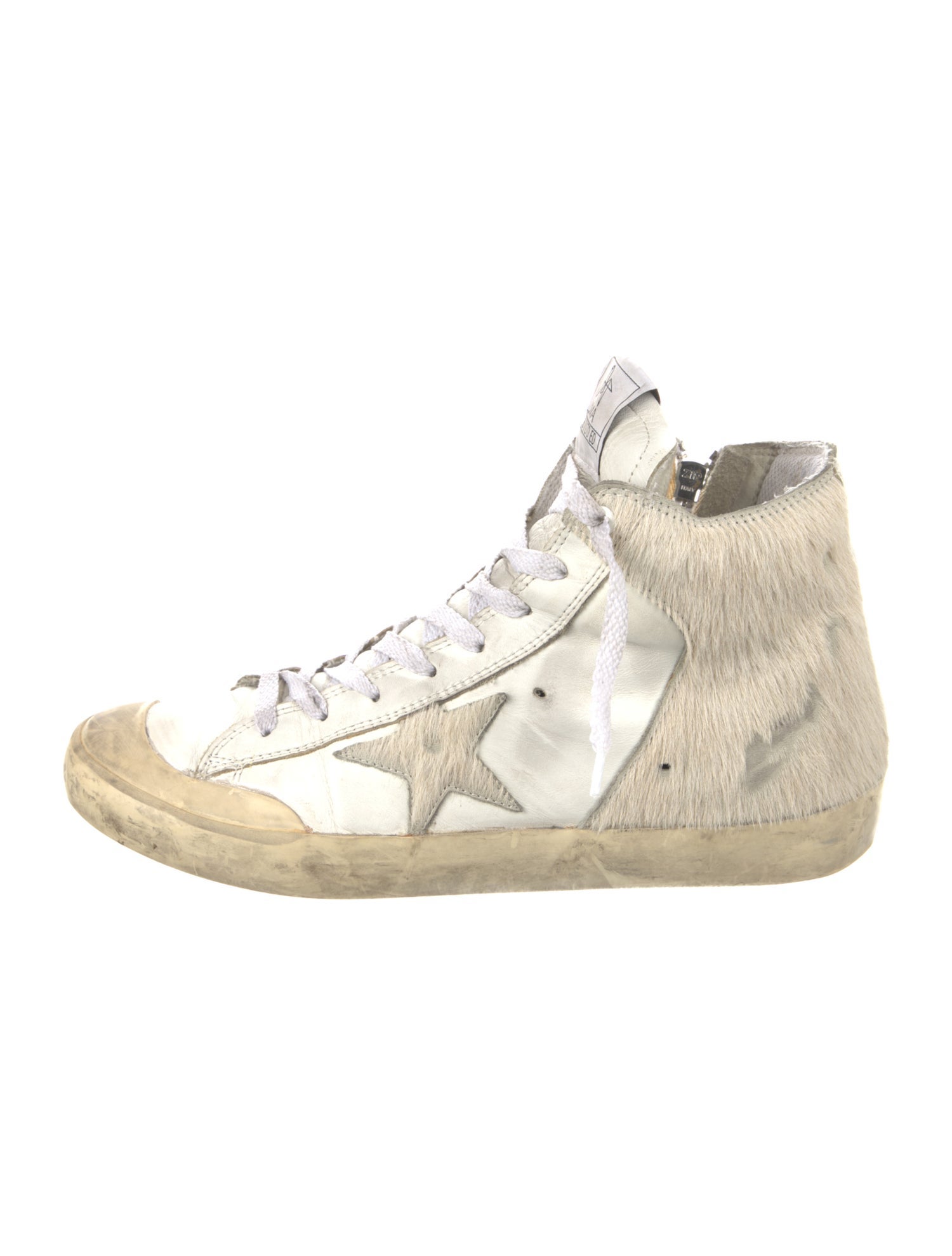 Golden Goose Leather Fur Trim Sneakers - White Sneakers, Shoes ...