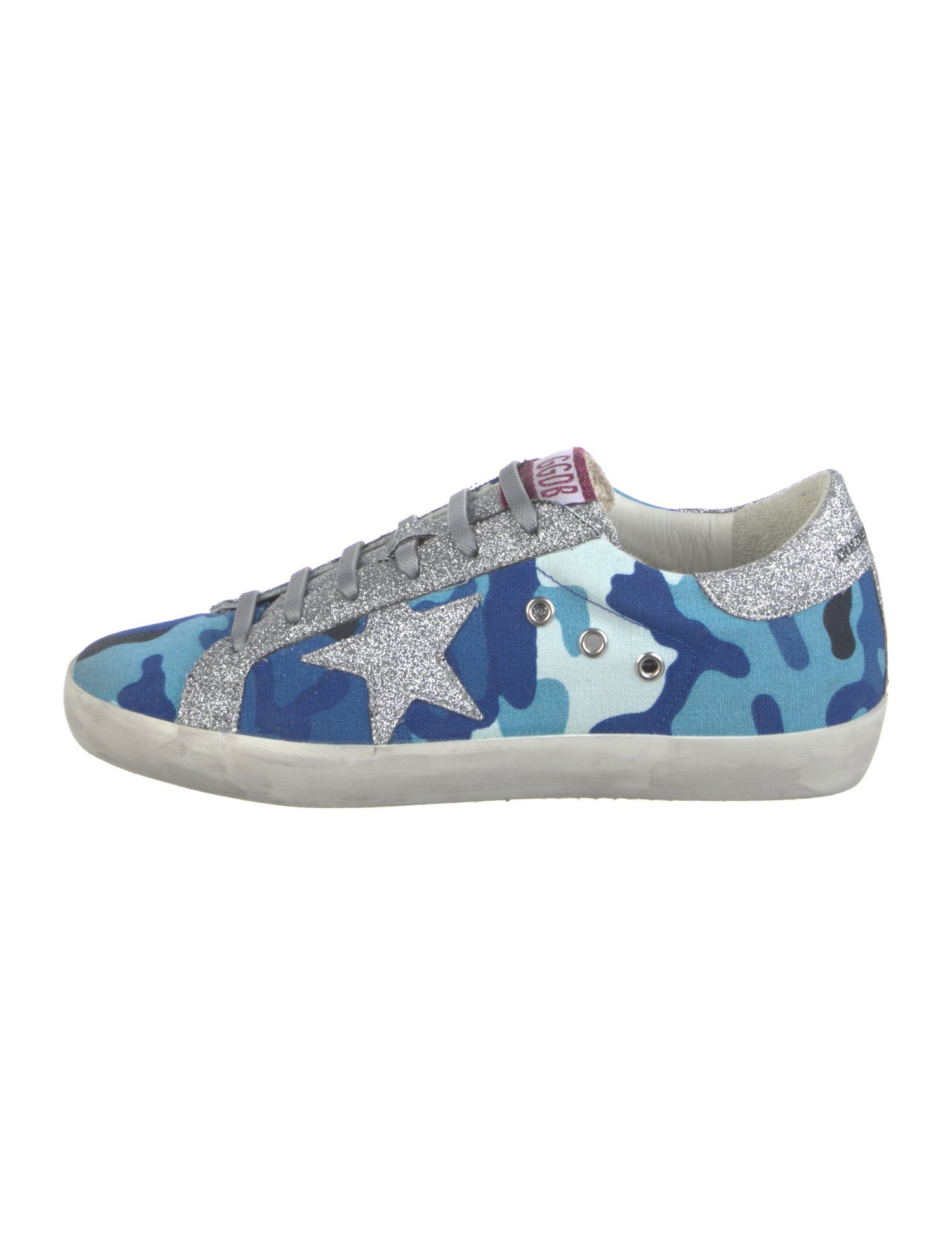 Golden Goose Canvas Printed Sneakers - Blue Sneakers, Shoes - WG5169904 ...
