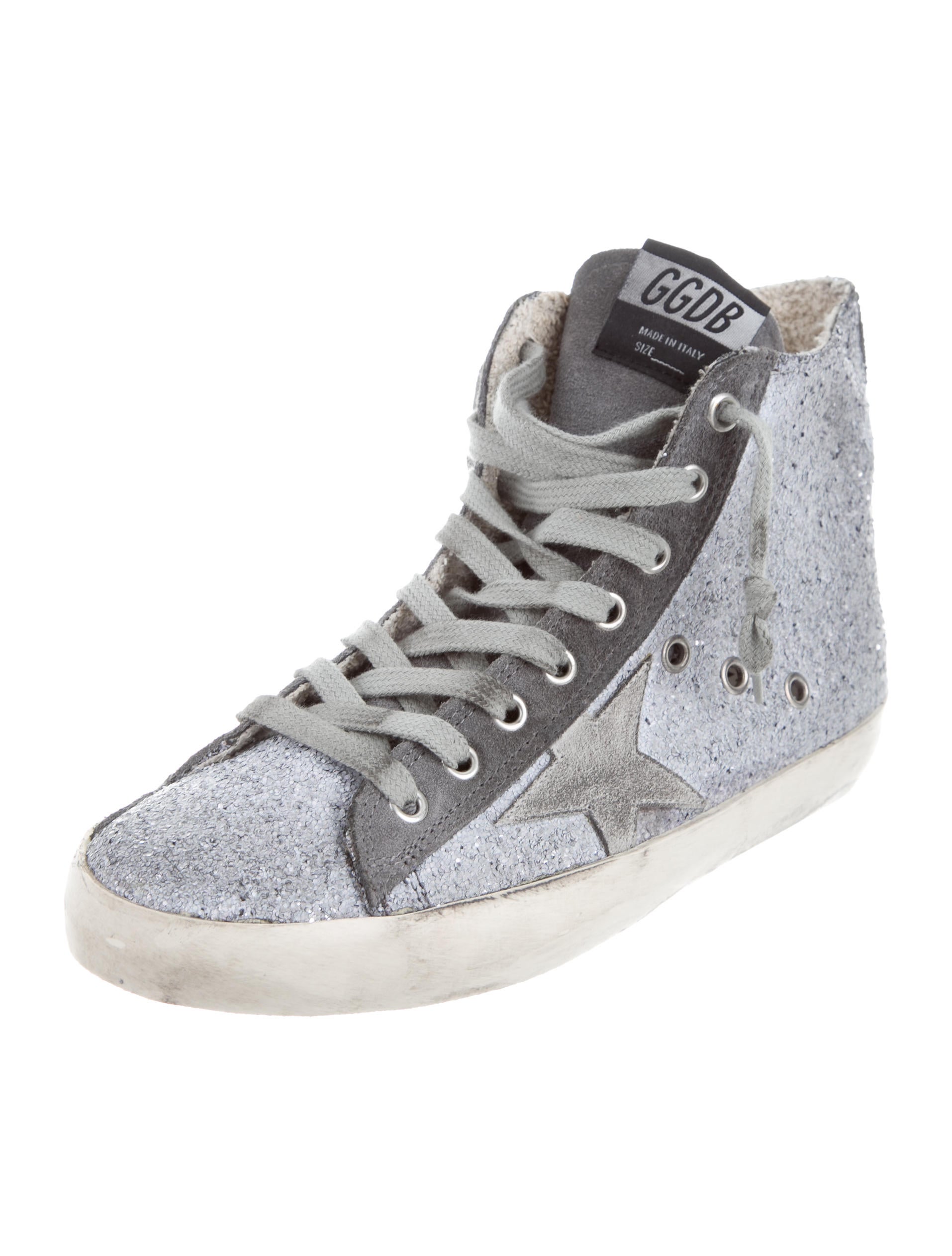 Golden Goose Gun Metal Glitter Fancy Sneakers w/ Tags - Metallic ...