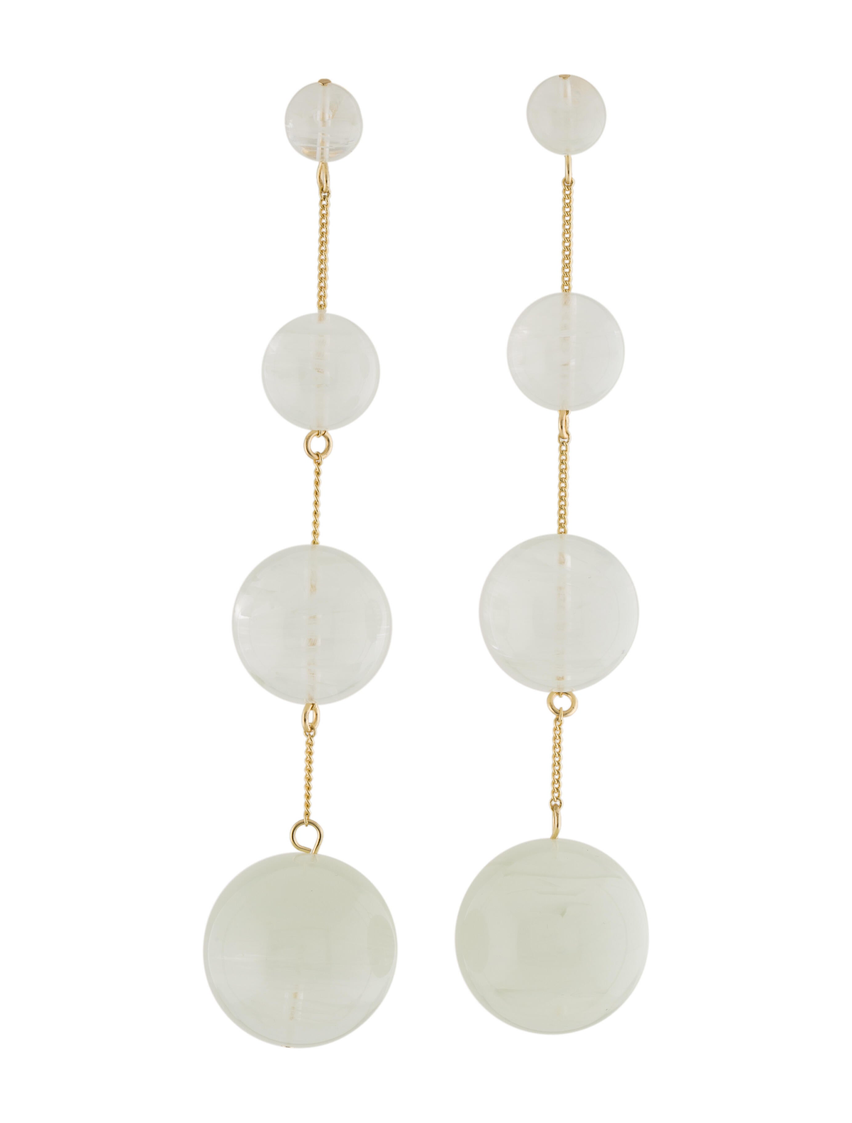 Cult Gaia Acrylic Candace Drop Earrings - White, Gold-Tone Metal Drop ...