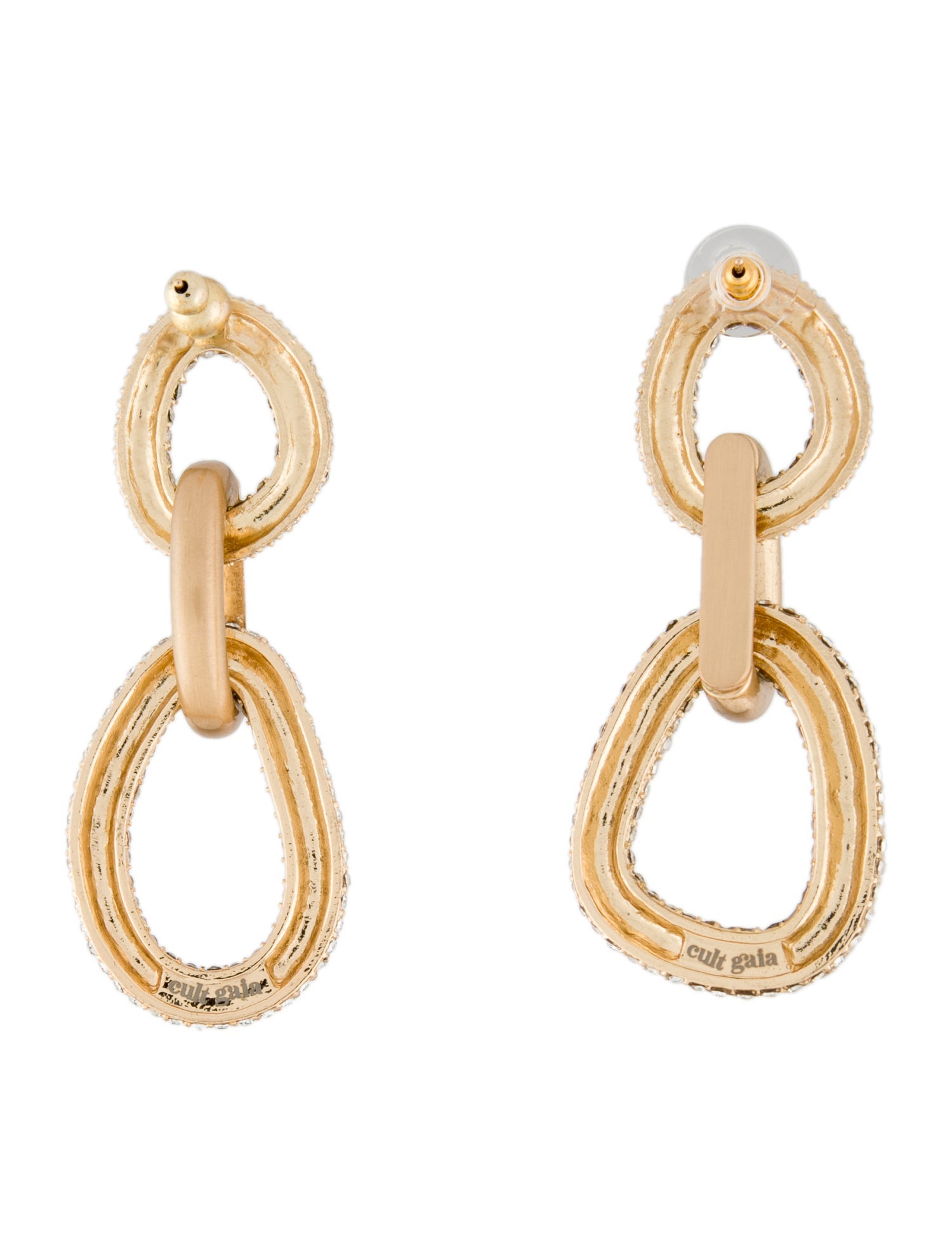 Cult Gaia Reyes Crystal Drop Earrings - Clear, Gold-Tone Metal Drop ...
