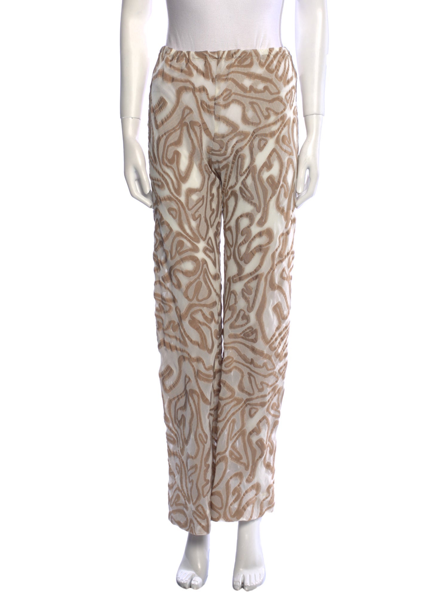 Cult Gaia Printed Wide Leg Pants w/ Tags - Neutrals, 11" Rise Pants ...