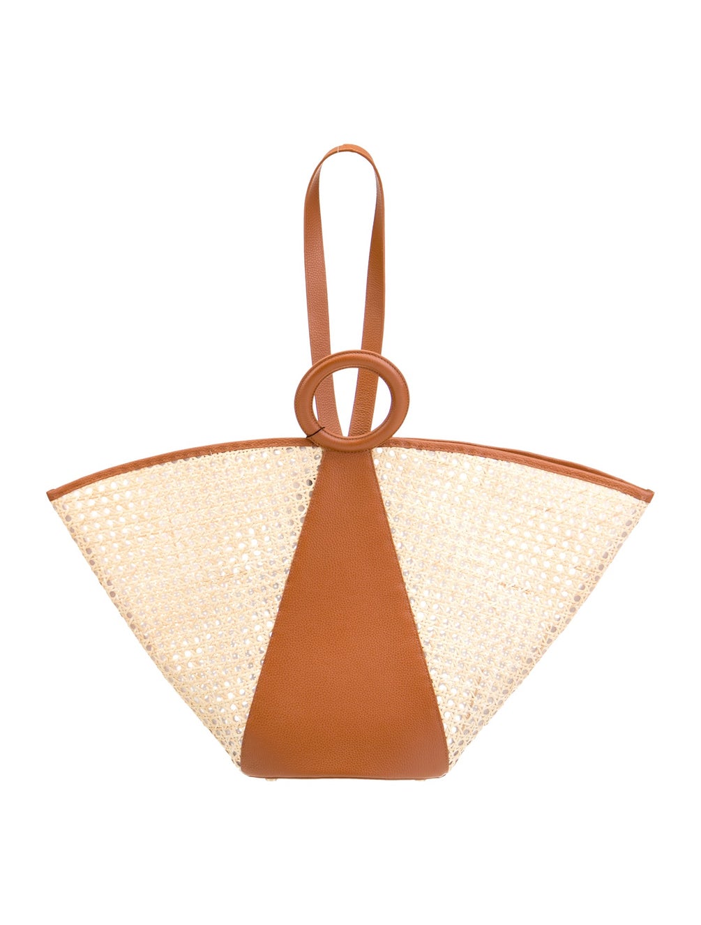 Cult Gaia Straw Leather-Trim Tote - Neutrals Totes, Handbags ...