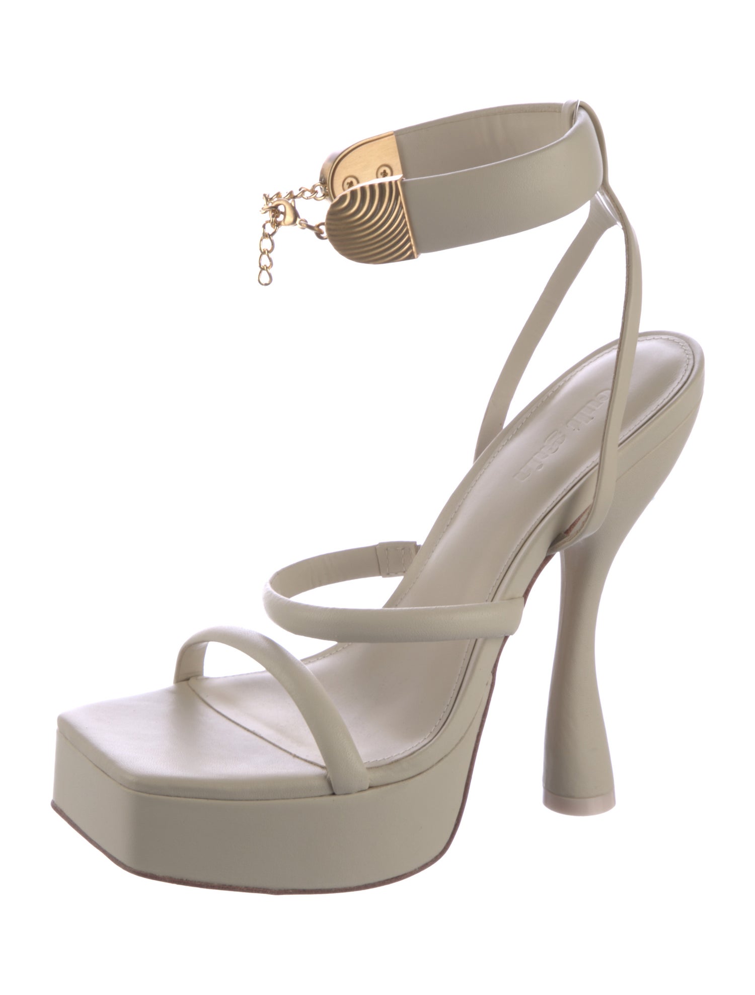 Naked Wolfe Leather Sandals - White Sandals, Shoes - WNKDW20372 | The ...