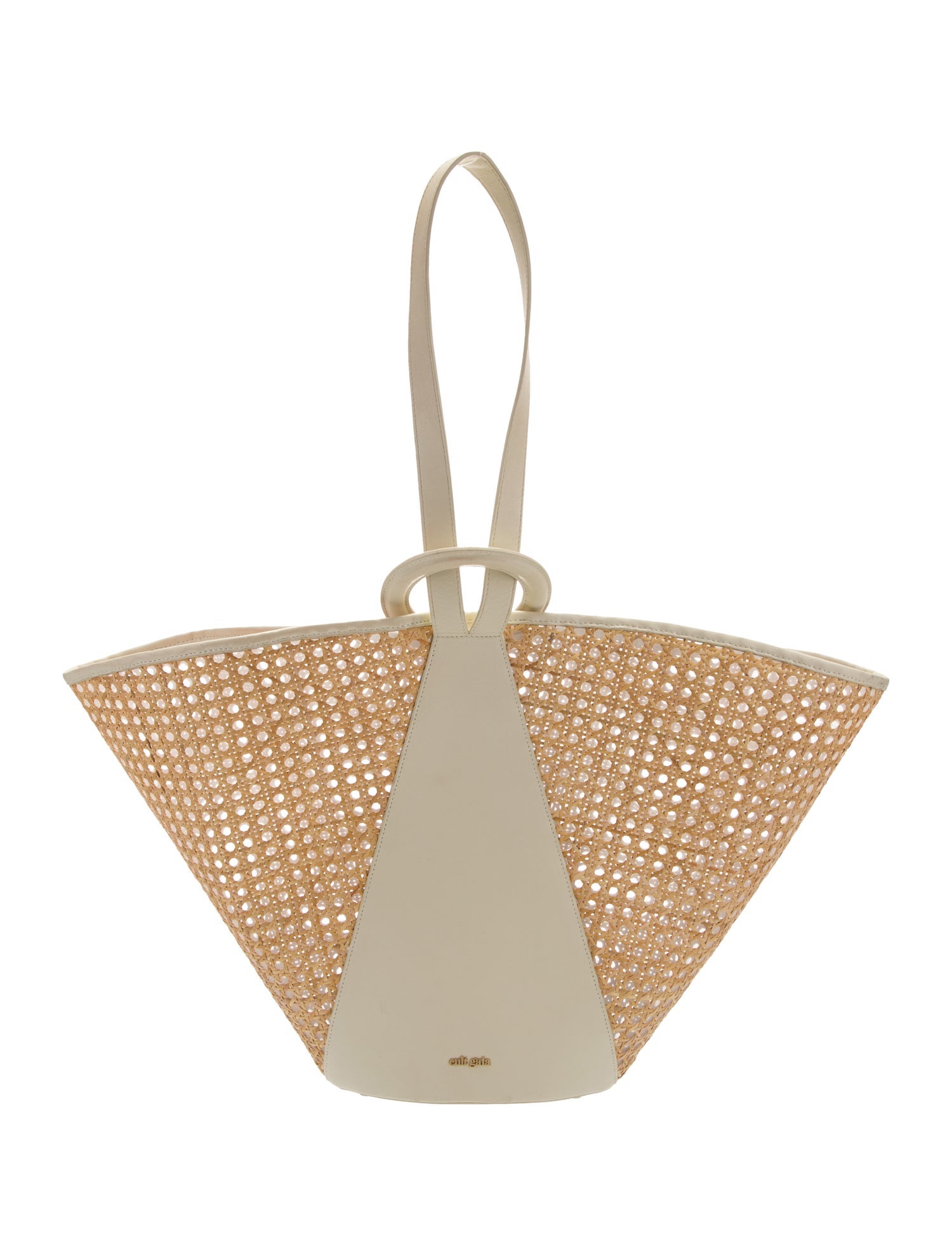 Cult Gaia Straw Leather-Trimmed Bag - Neutrals Totes, Handbags ...