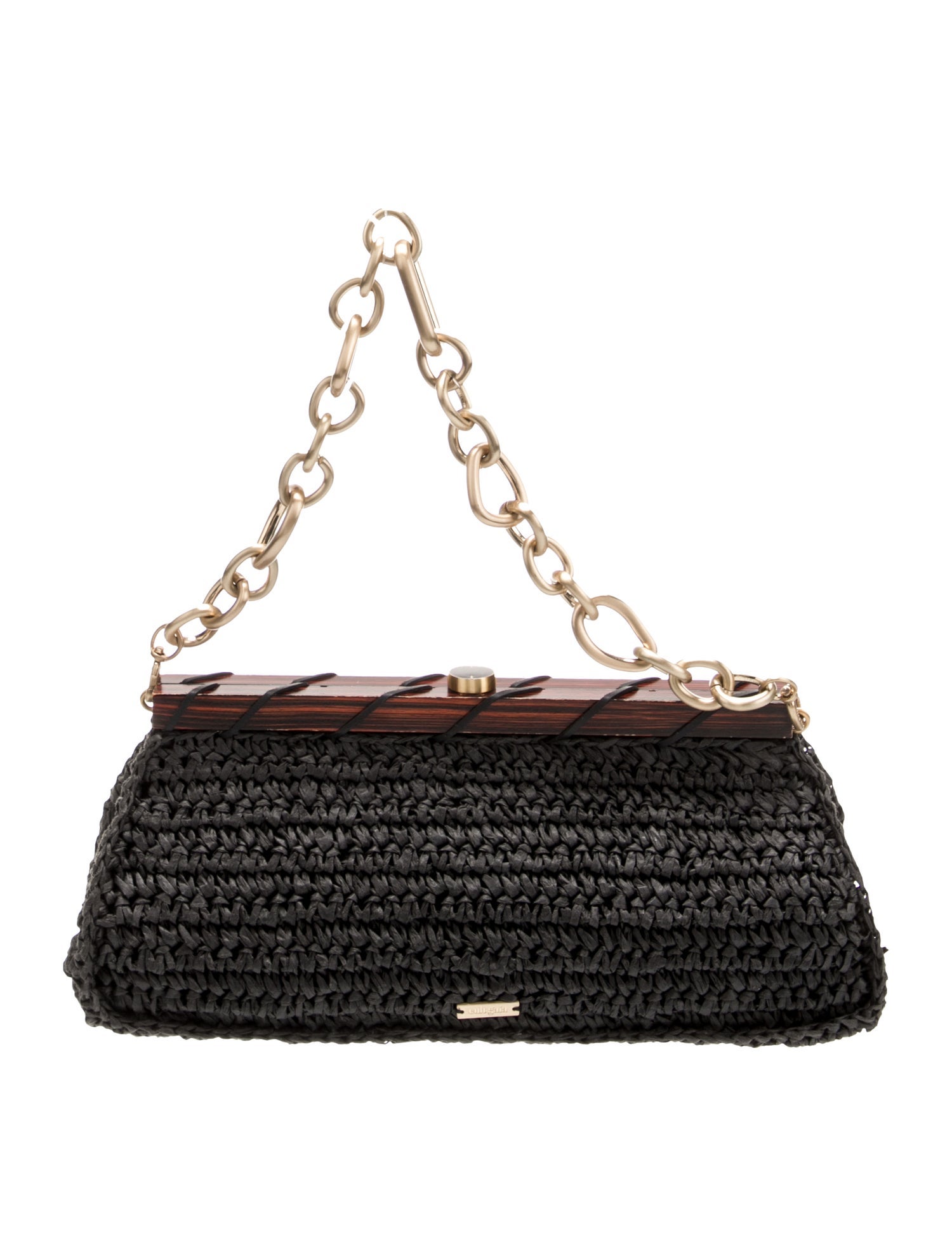Cult Gaia Straw Shoulder Bag - Black Shoulder Bags, Handbags ...
