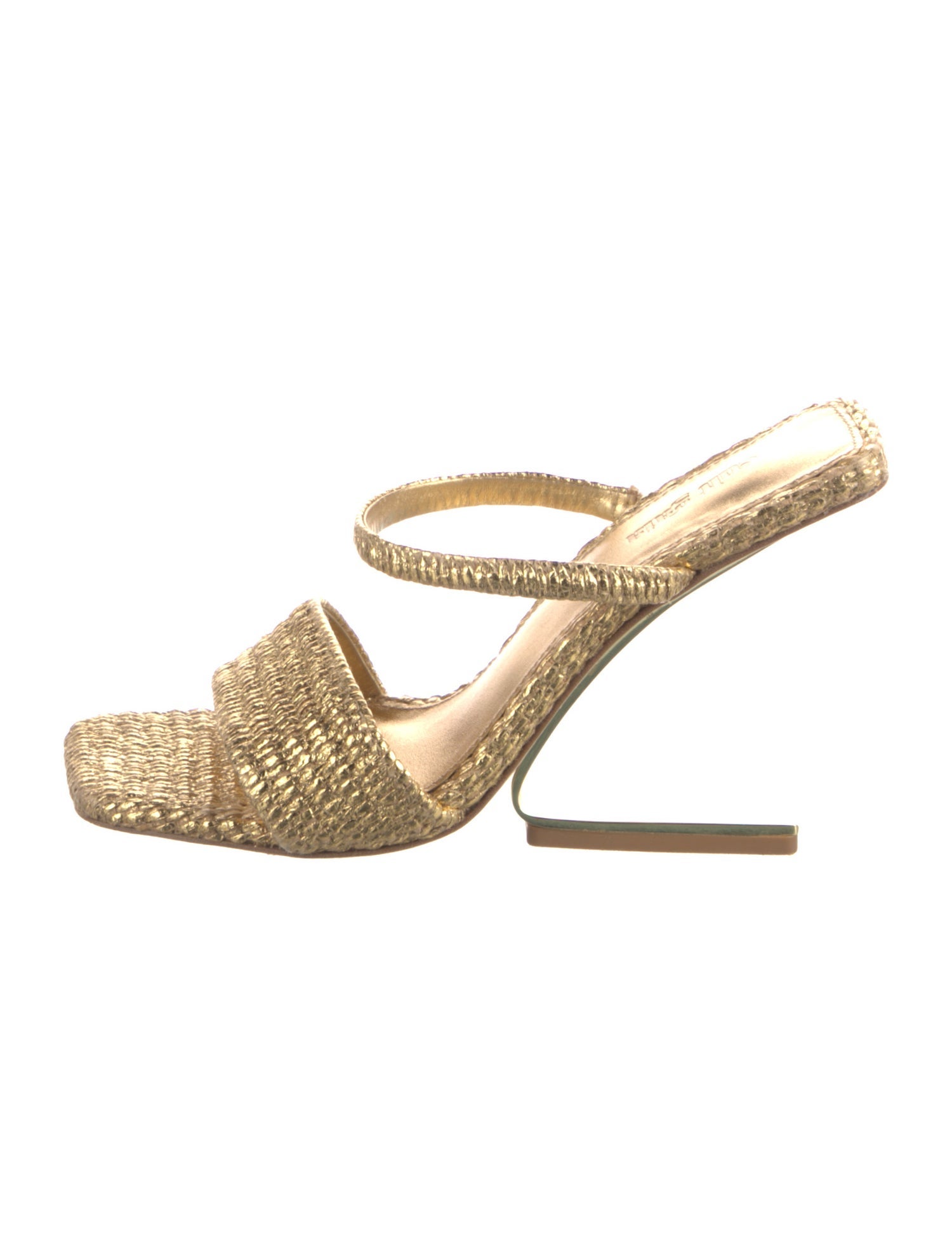 Cult Gaia Straw Slides - Gold Sandals, Shoes - WGAIA53903 | The RealReal