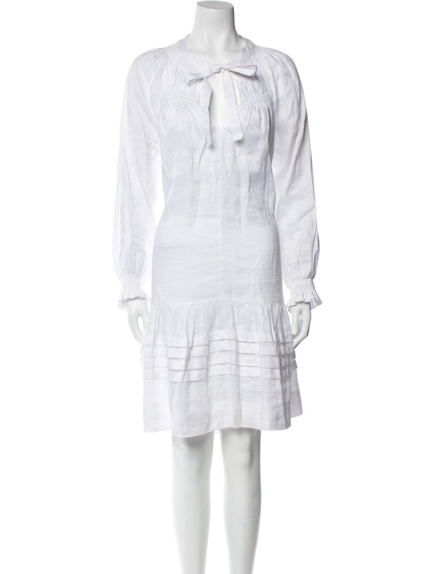 Greek Archaic Kori Linen Long Dress - White Dresses, Clothing ...