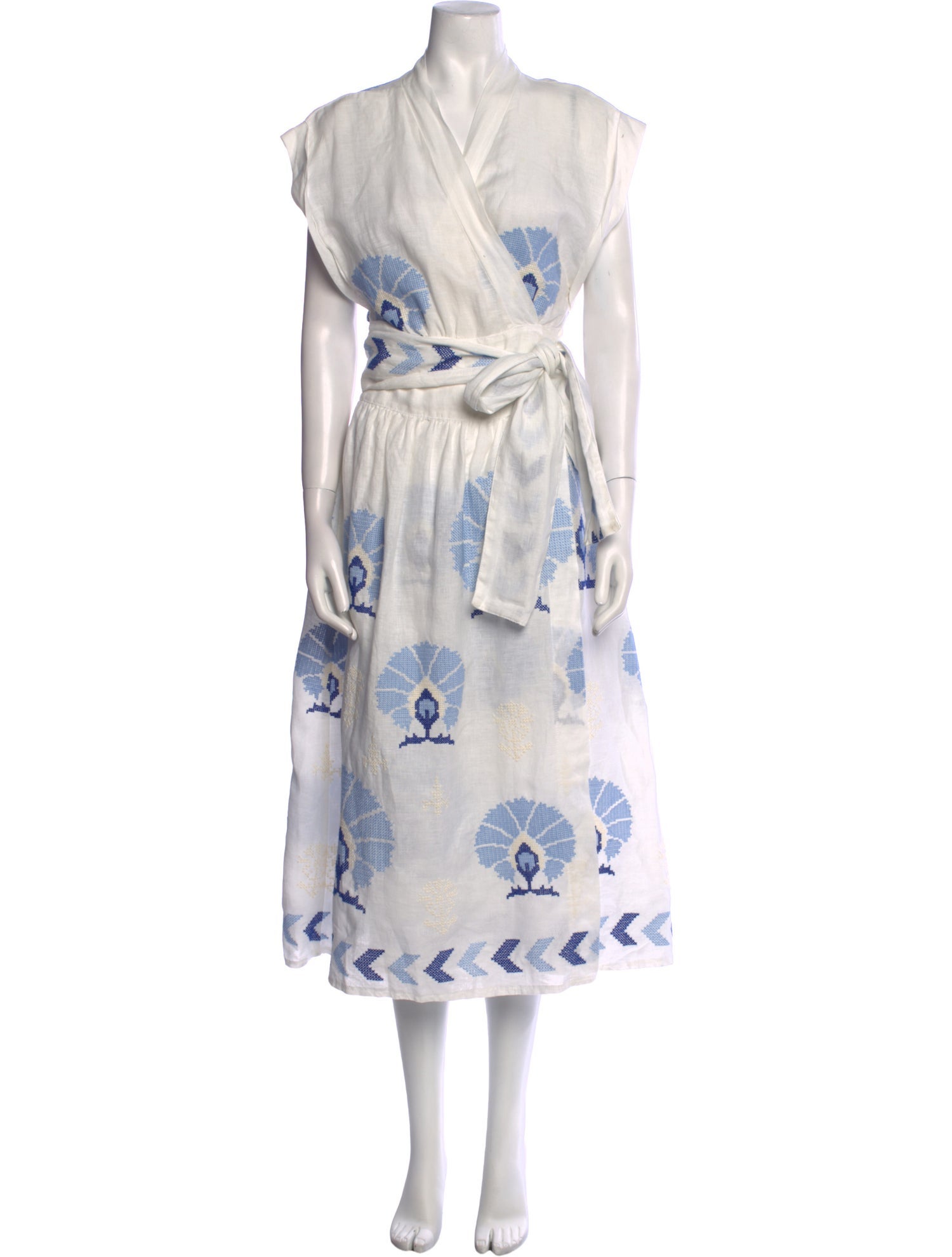 Greek Archaic Kori Linen Long Dress - White Dresses, Clothing ...