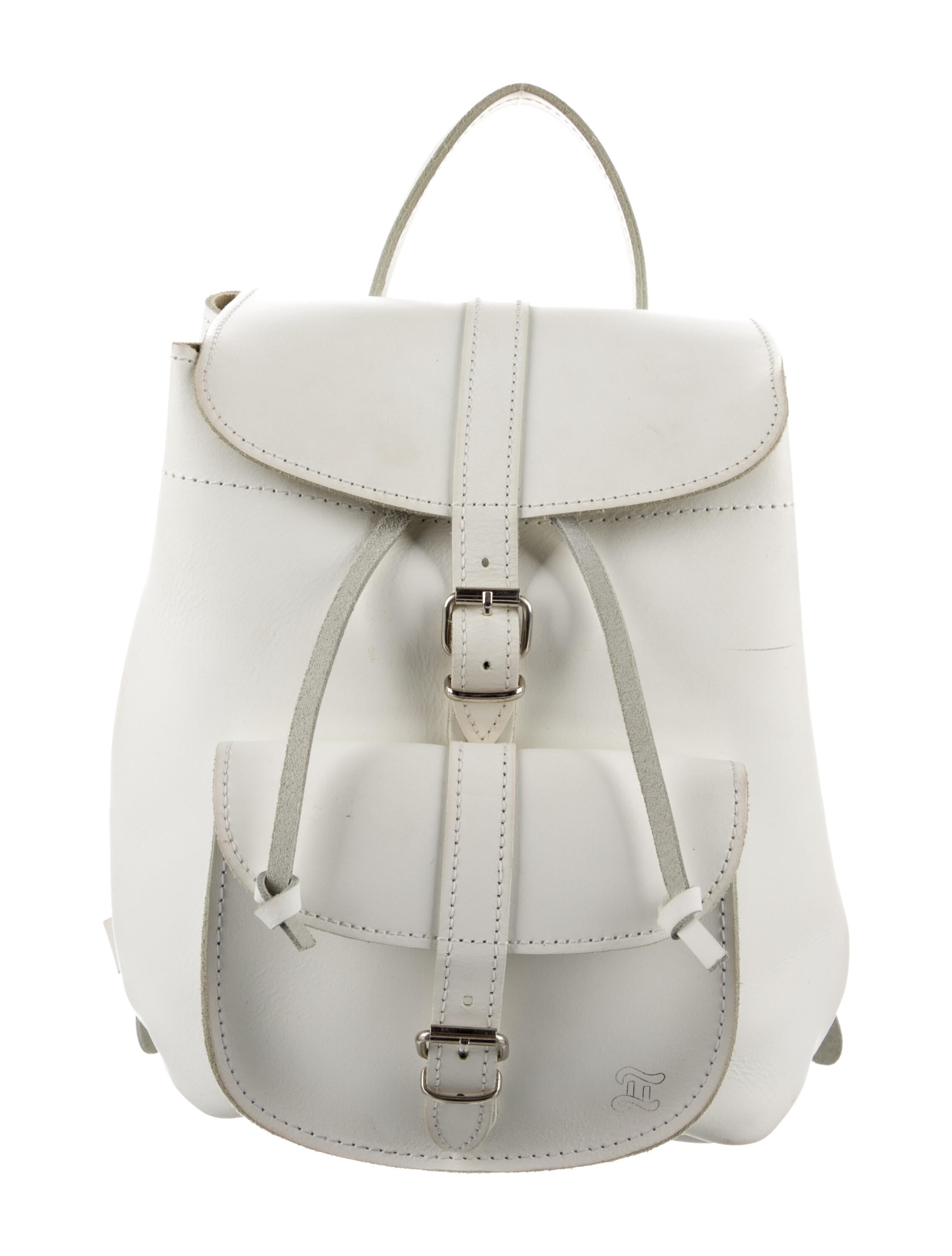 Grafea Solid Leather Backpack Bag - White Backpacks, Handbags ...